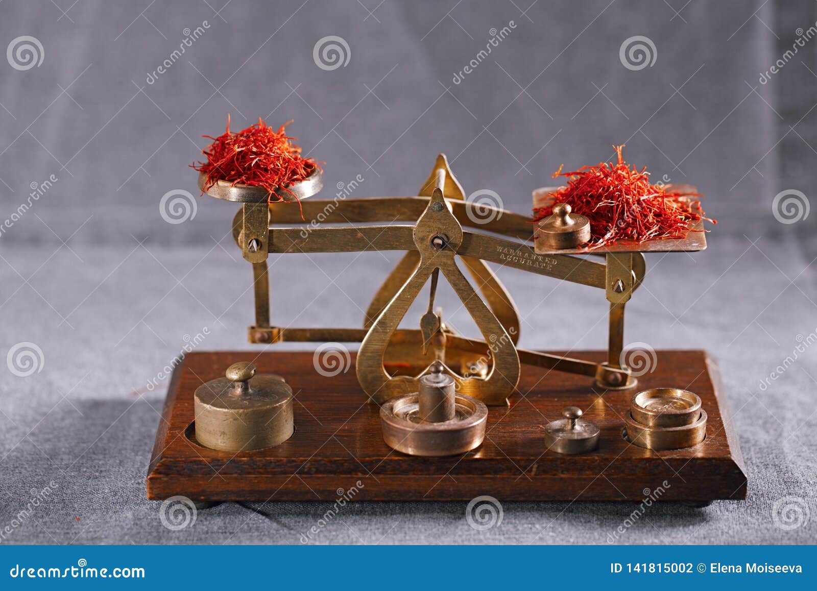 Saffron Treads with Vintage Postal Scale Stock Photo - Image of natural ...