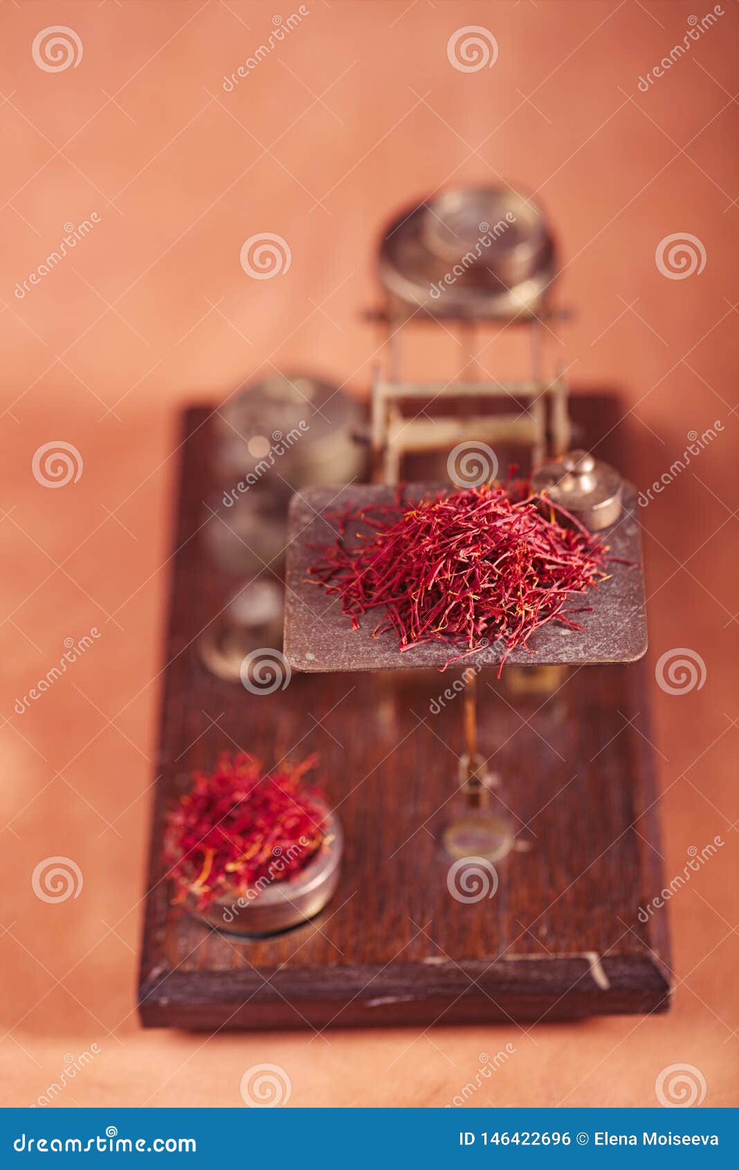 Saffron Treads with Vintage Postal Scale Stock Photo - Image of balance ...