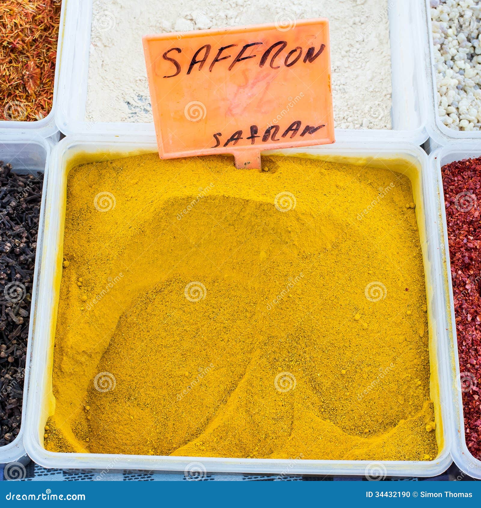 Saffron stock photo. Image of market, saffron, expensive - 34432190
