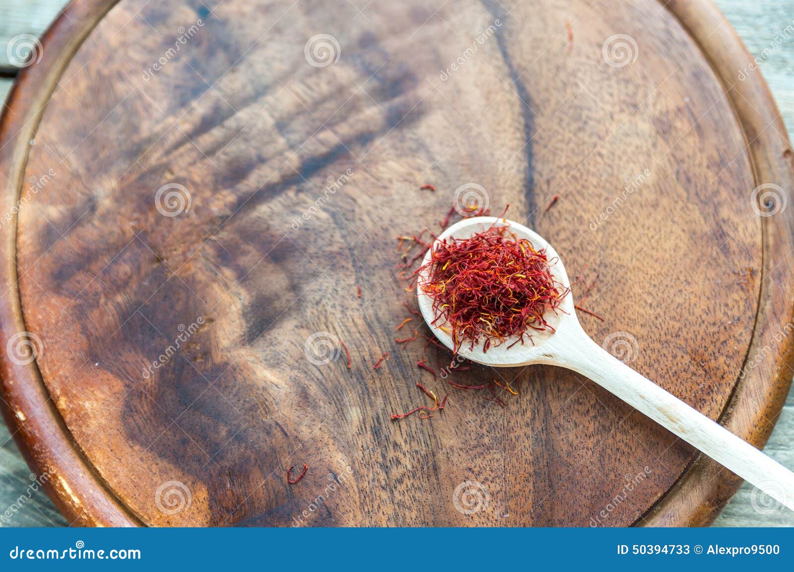 Saffron on the Wooden Spoon Stock Image - Image of color, condiment ...