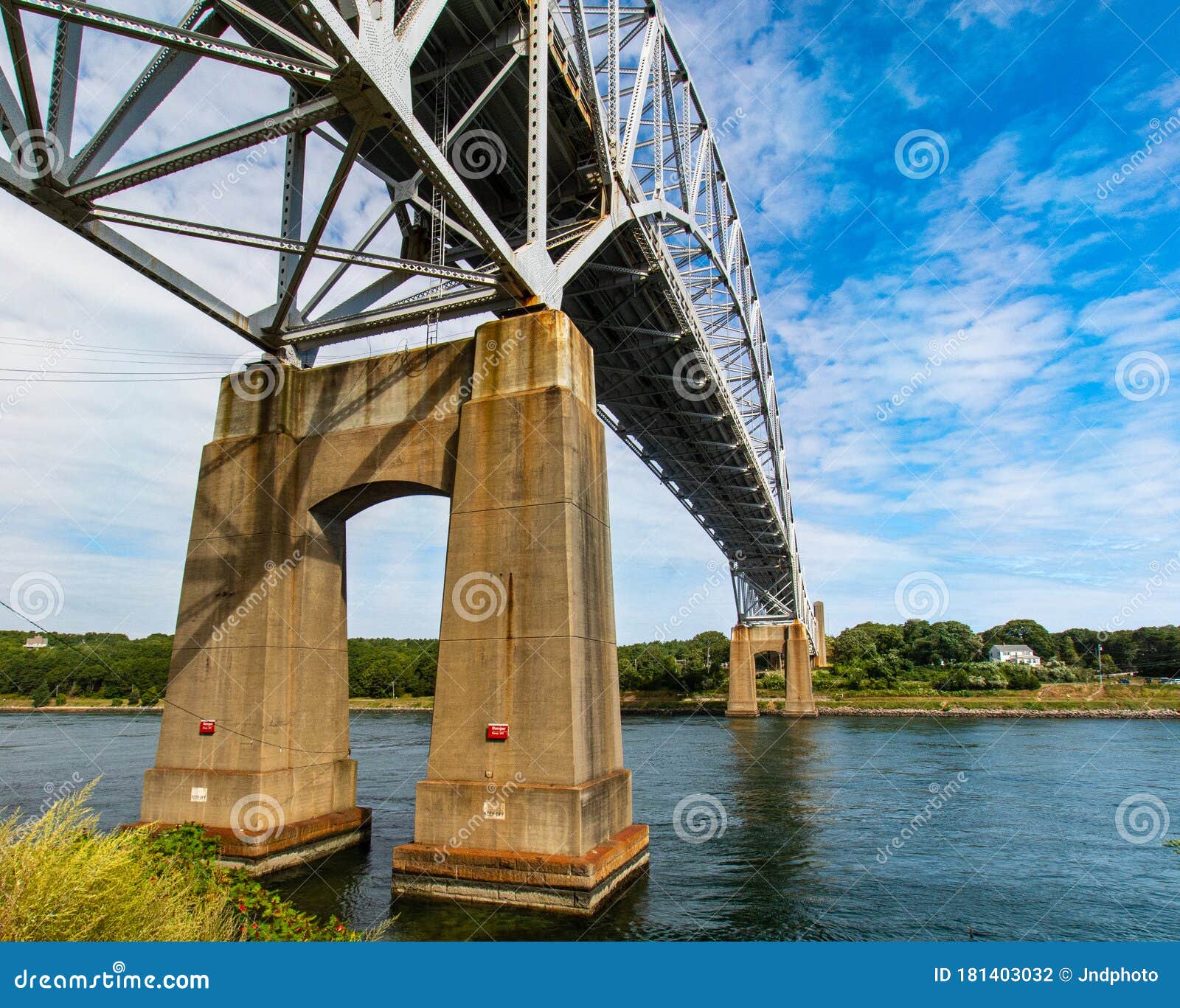 Sagamore Bridge Spans Cape Cod Canal Under a Sky Dominated by Cirrus ...