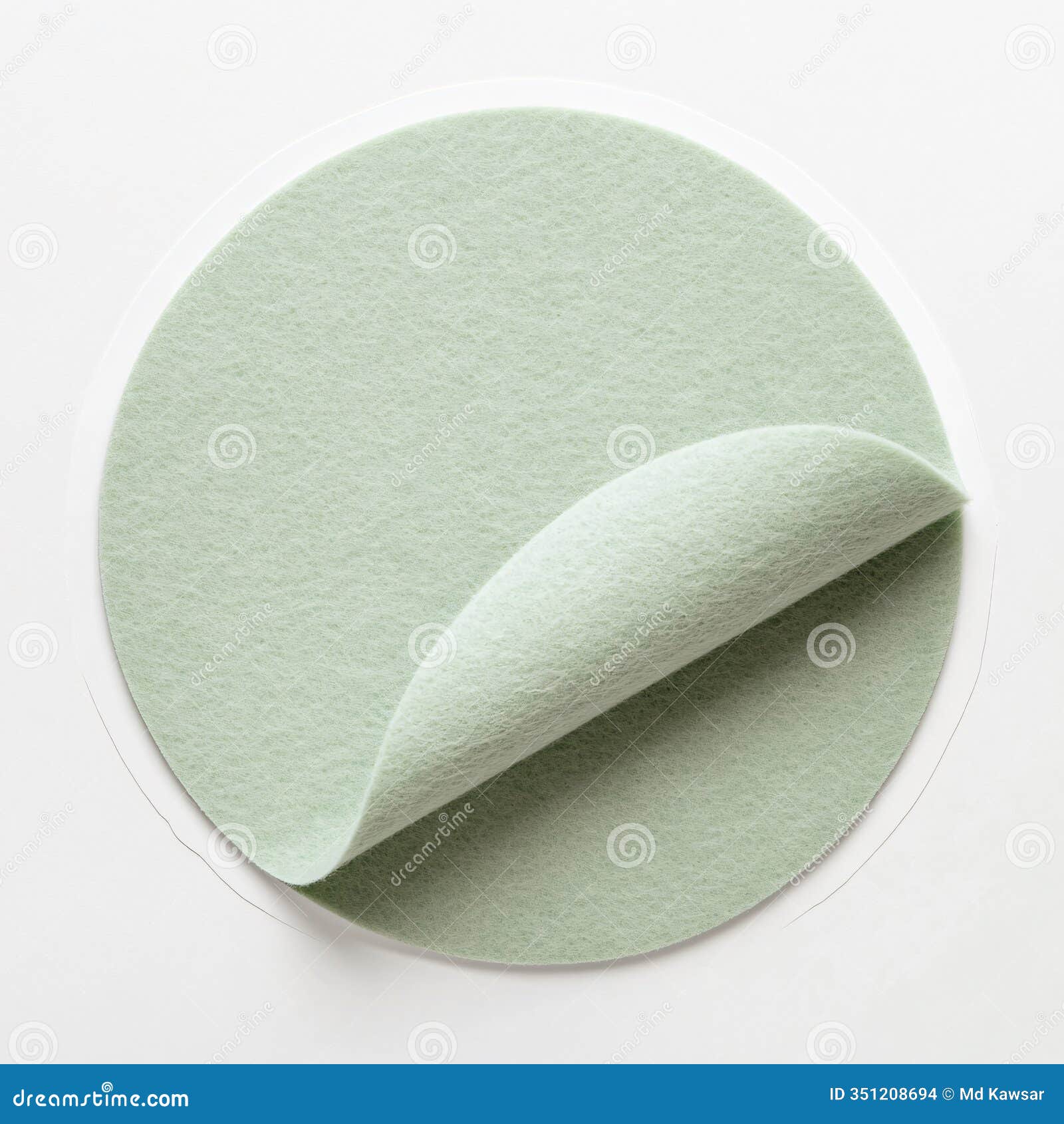 Sage Green Felt Circle, Partially Peeled, Texture High Quality Image ...