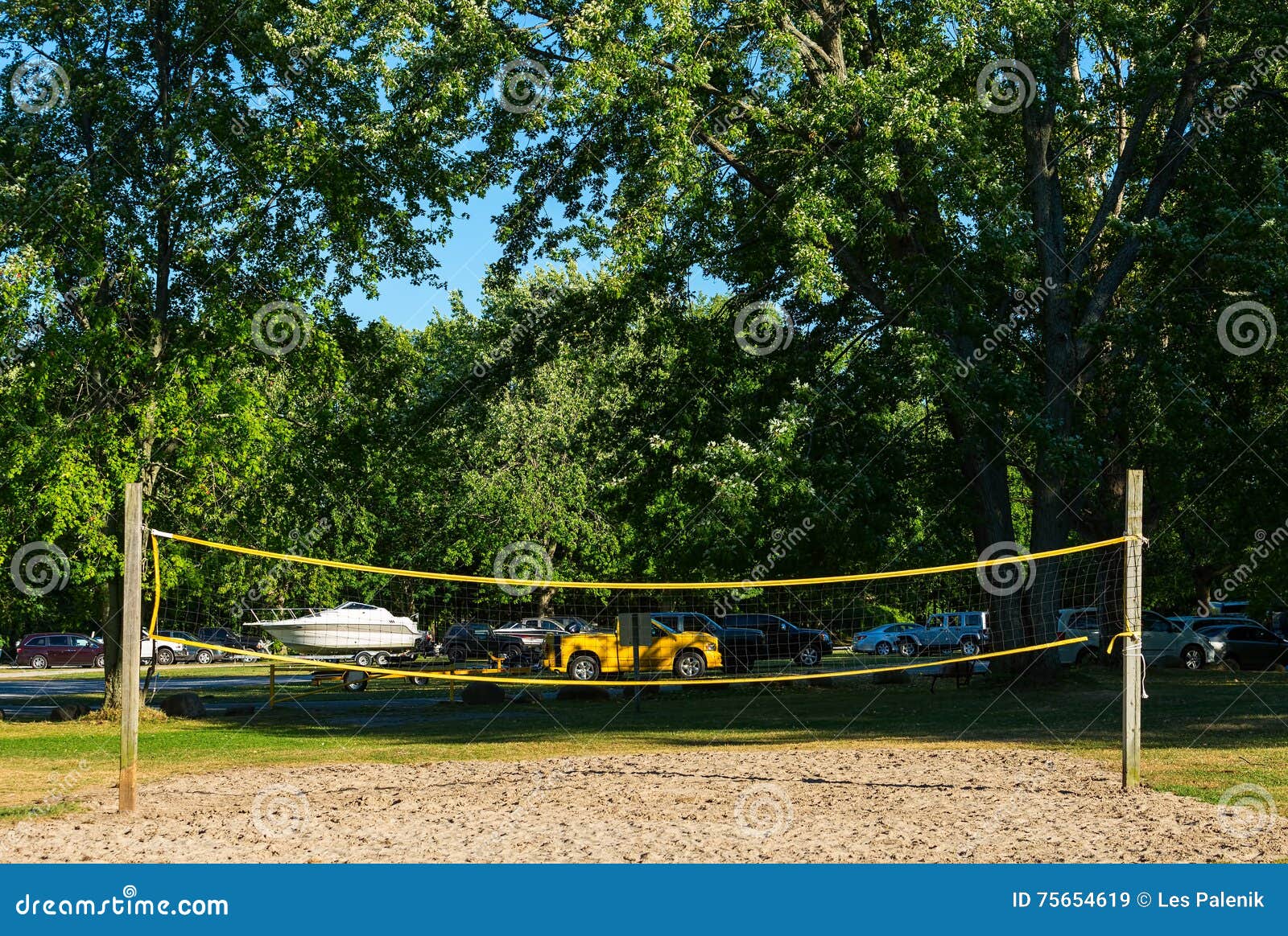Sagging volleyball net stock image. Image of park, play - 75654619