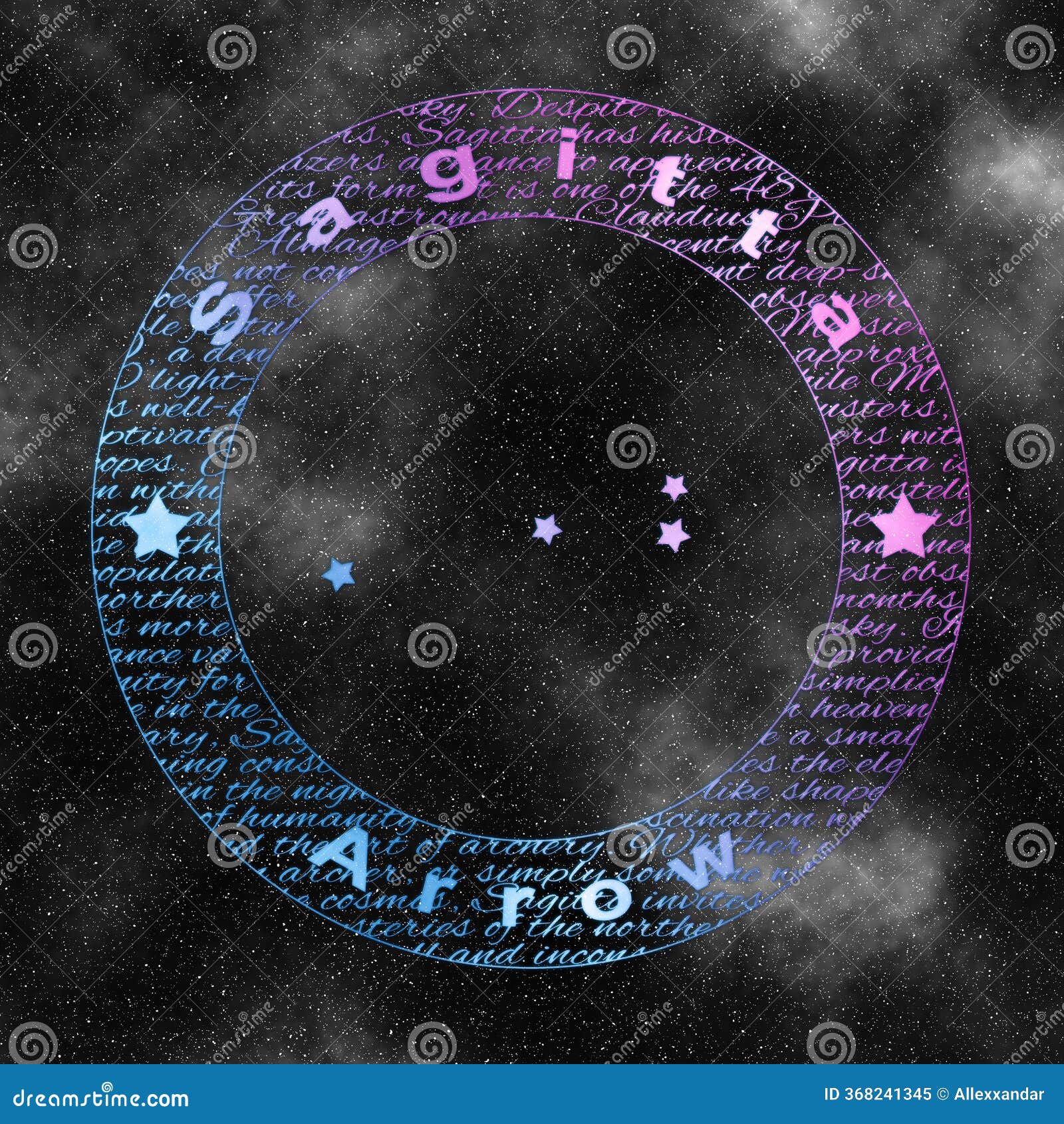 Sagitta The Arrow Constellation On A Starry Space Background With The ...