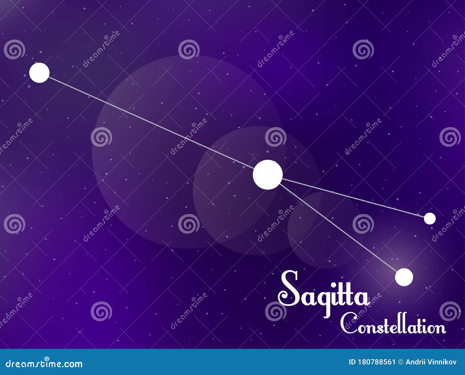 Sagitta Constellation. Starry Night Sky. Cluster of Stars, Galaxy. Deep ...