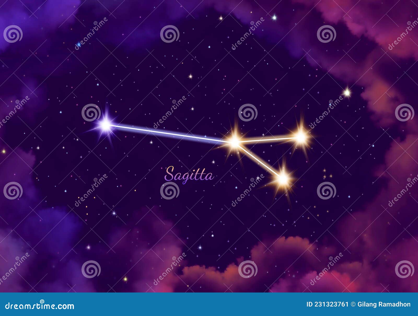 The Constellation Sagitta Cartoon Vector | CartoonDealer.com #120767279