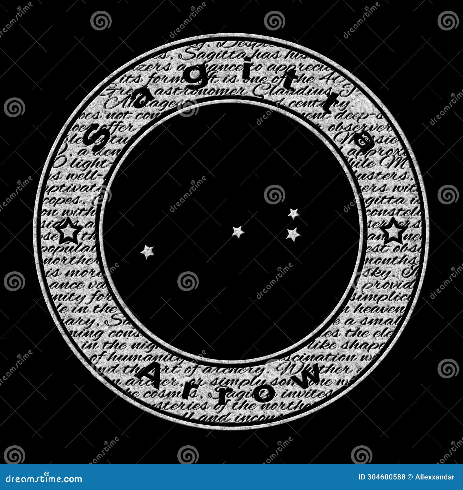 Sagitta The Arrow Constellation On A Starry Space Background With The ...