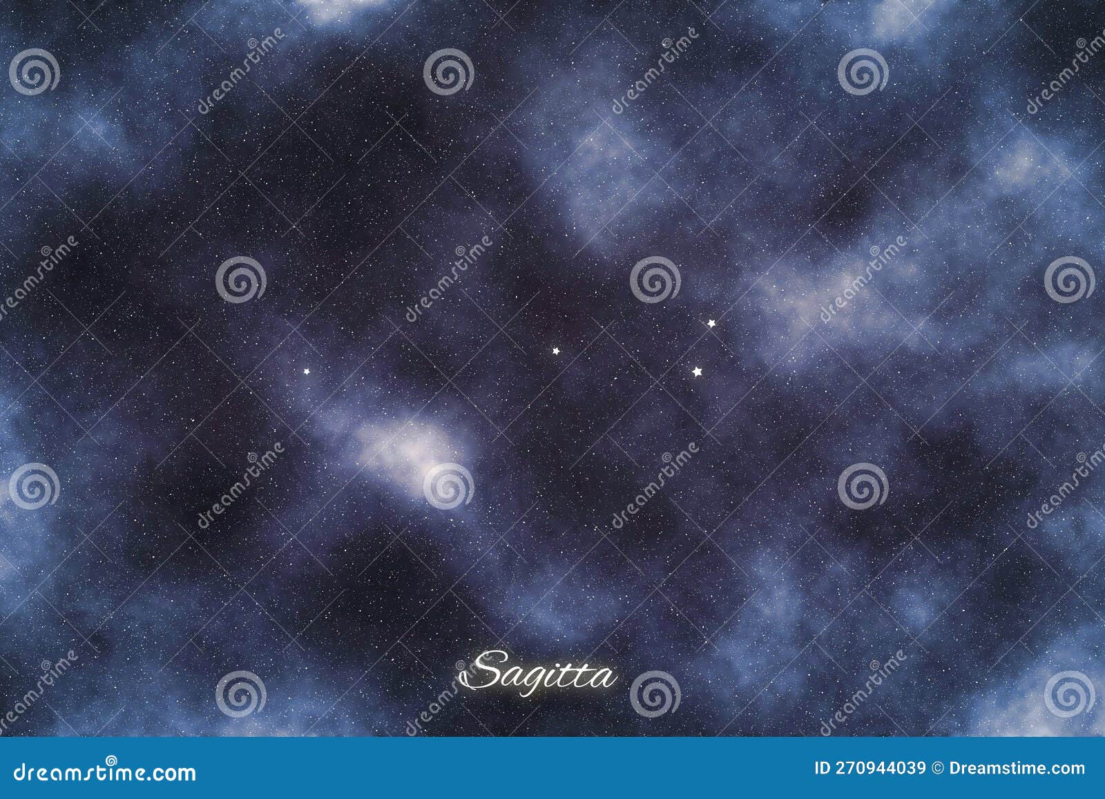 Sagitta Star Constellation, Brightest Stars , Arrow Constellation Stock ...