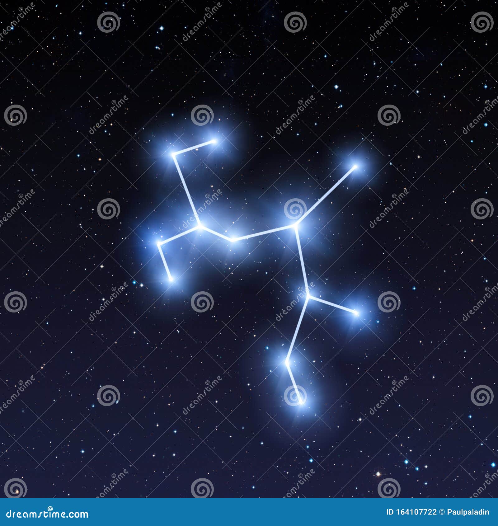 Sagittarius Constellation Map in Starry Sky Stock Illustration ...