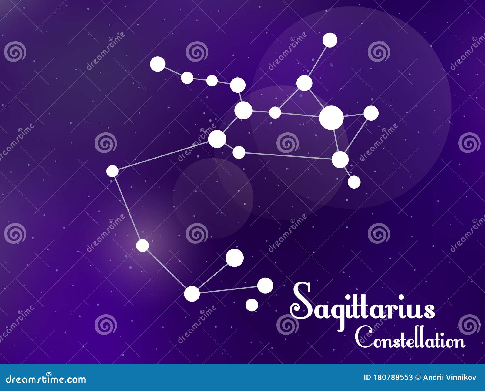 Sagittarius Constellation. Starry Night Sky. Cluster of Stars, Galaxy ...