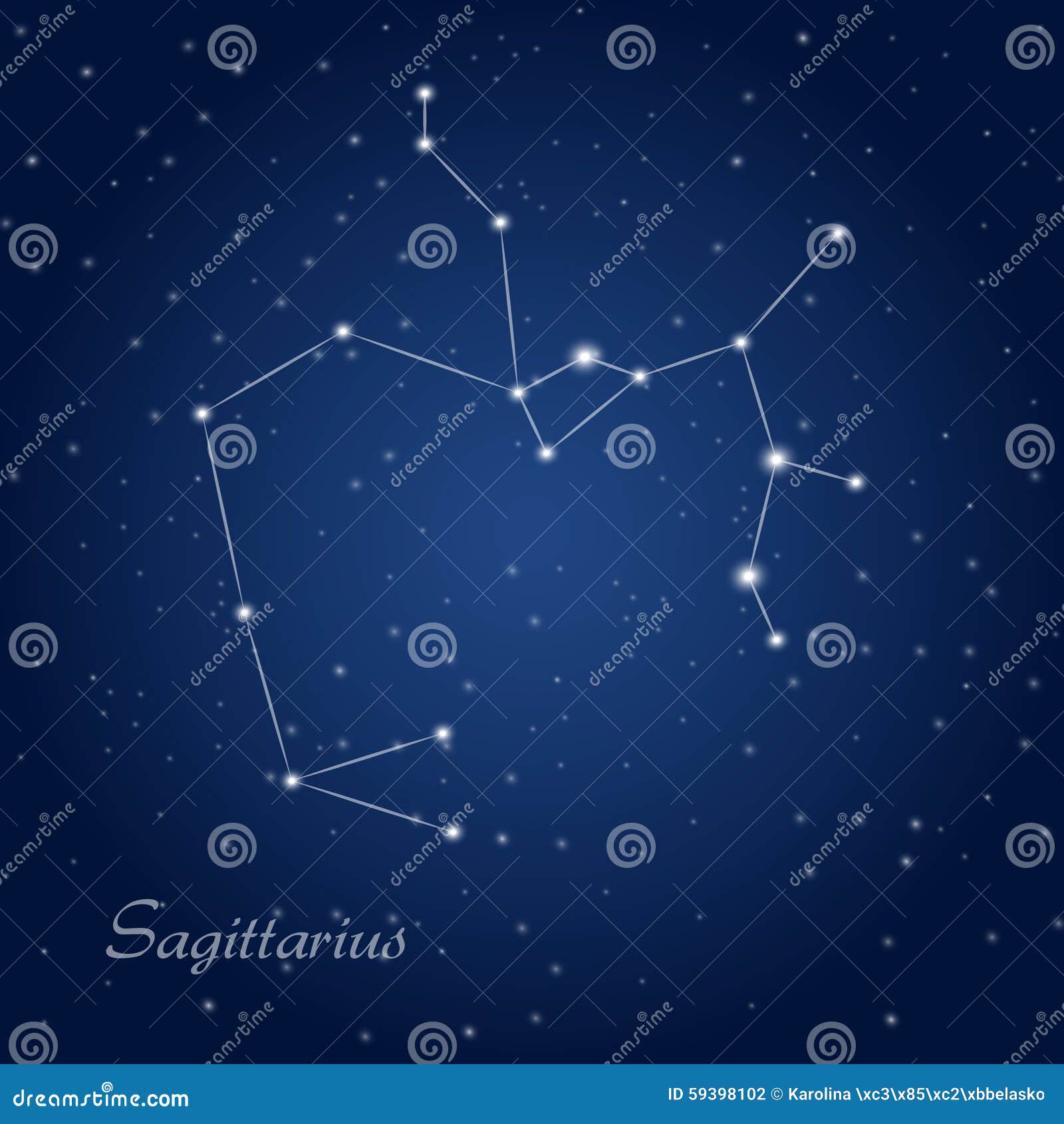 Sagittarius Constellation Zodiac Stock Vector - Illustration of zodiac ...