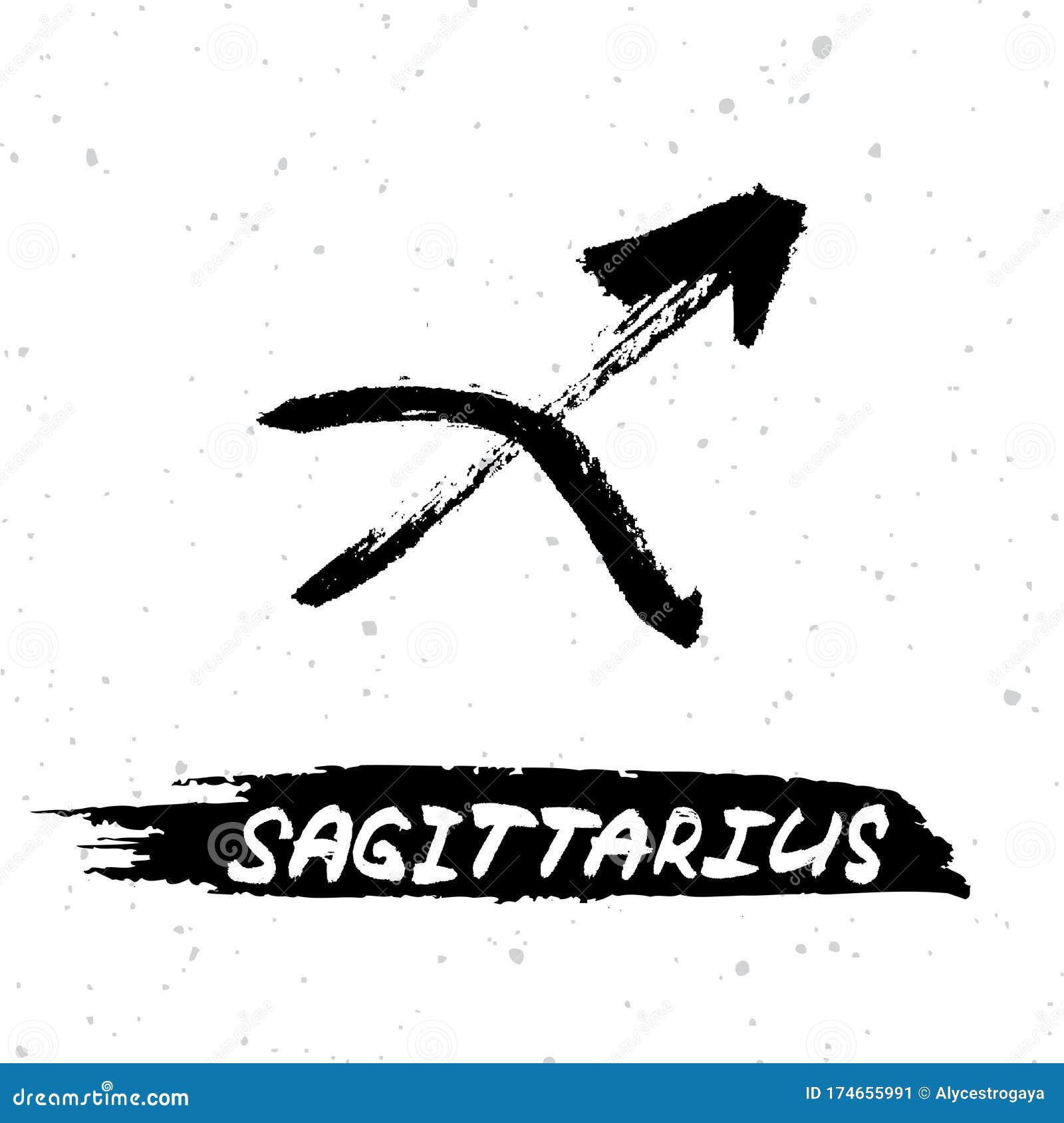 Astrological Ink Brush Illustration. Sagittarius Horoscope Sign, Symbol ... Astrological Ink Brush Illustration. Sagittarius Horoscope Sign, Symbol ...