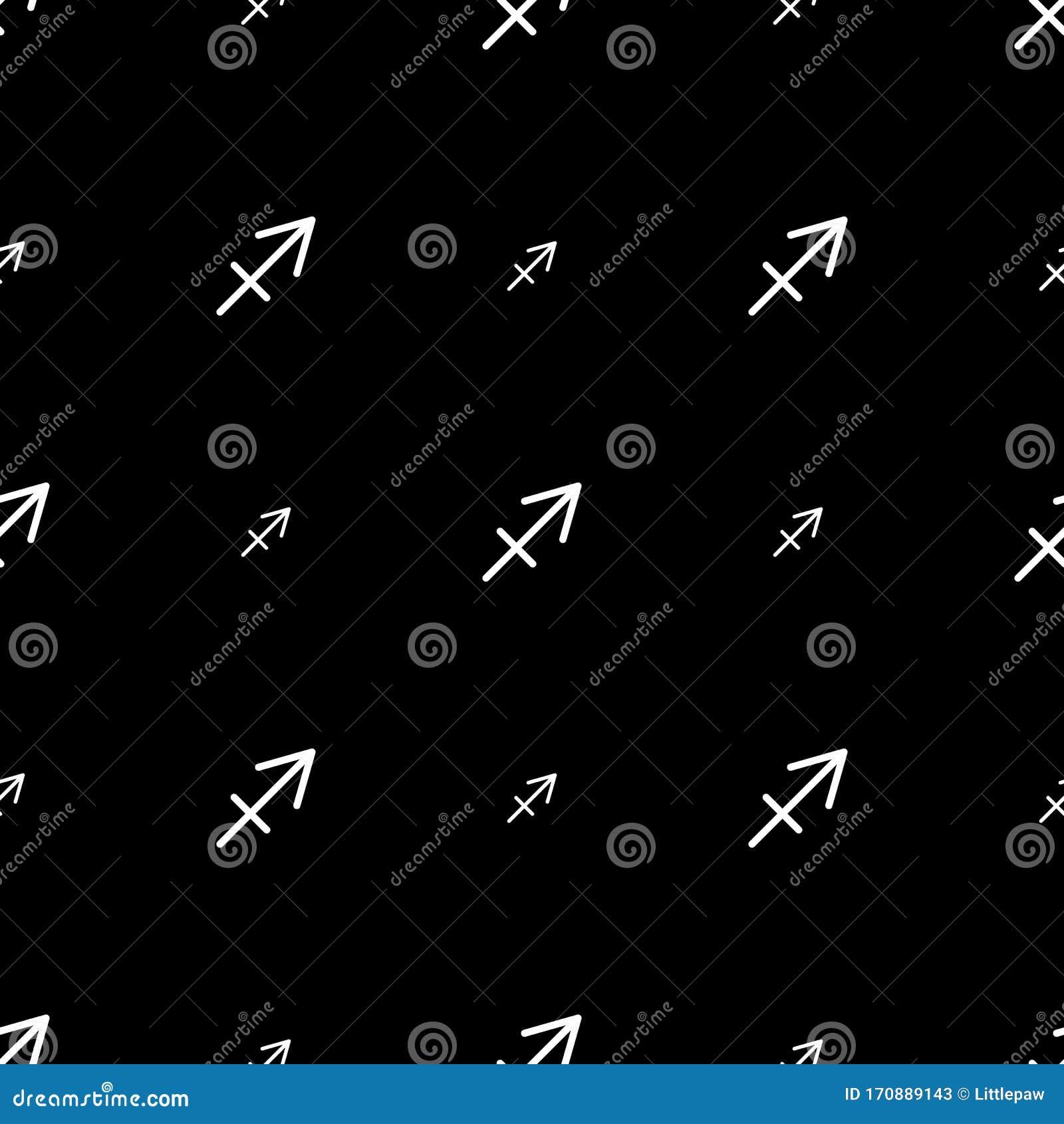 Sagittarius Zodiac Sign, Horoscope Seamless Pattern. Texture for ...