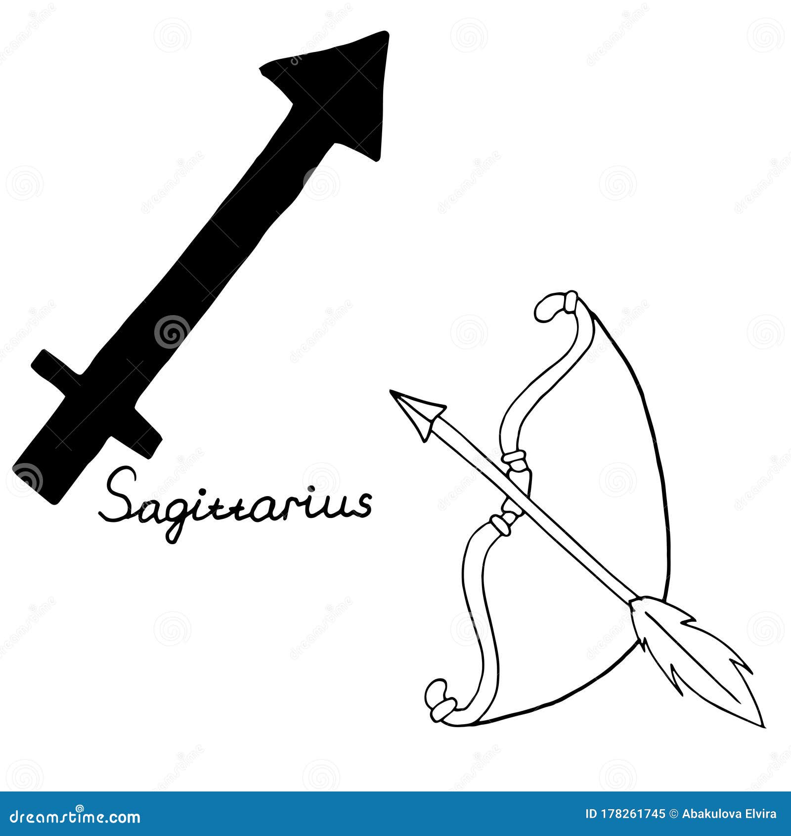 Sagittarius Zodiac Sign, Vector Hand-drawn Illustration Stock Vector ... Sagittarius Zodiac Sign, Vector Hand-drawn Illustration Stock Vector ...