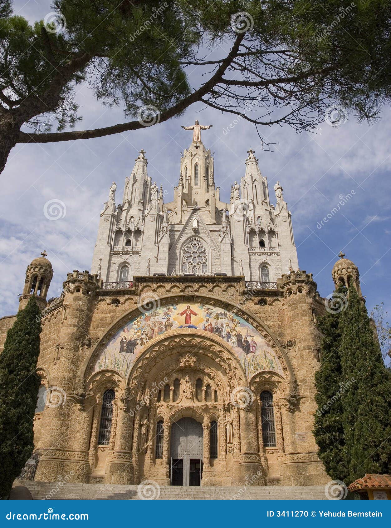 Sagrat Cor at Tibidabo stock photo. Image of barcelona - 3411270