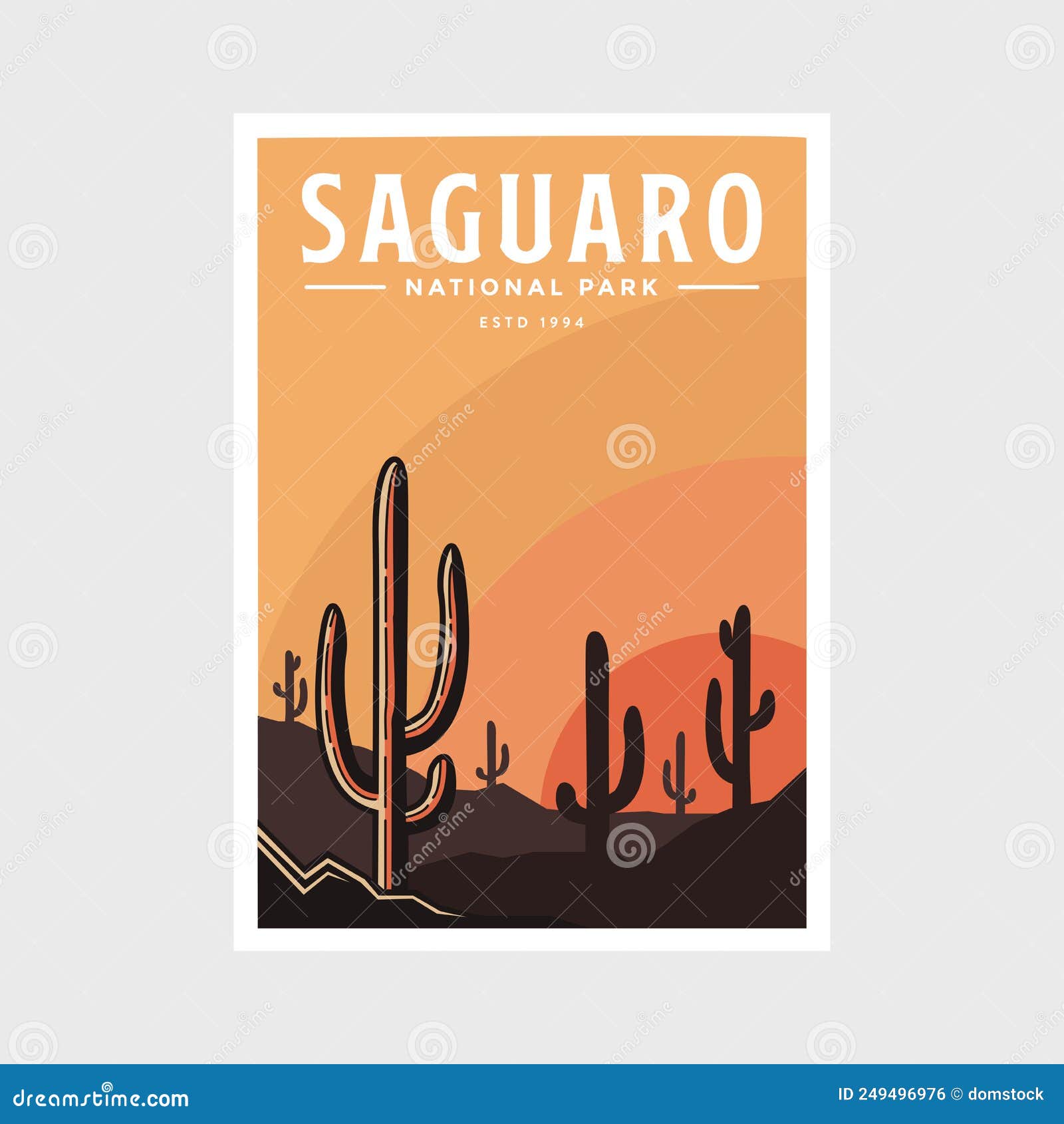 Saguaro National Park Poster Vector Illustration Design Stock Vector ...