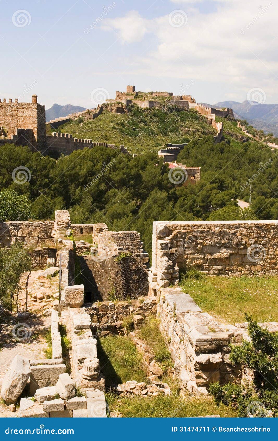 Sagunto Castle from the Inside, Valencia, Spain Stock Image - Image of ...