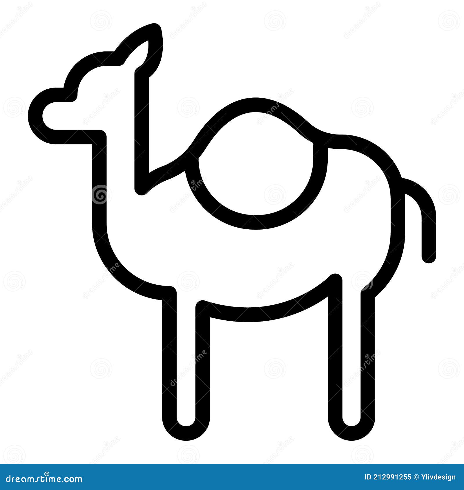 Camel Outline Vector Icon, Isolated On Transparent Background, Concept ...