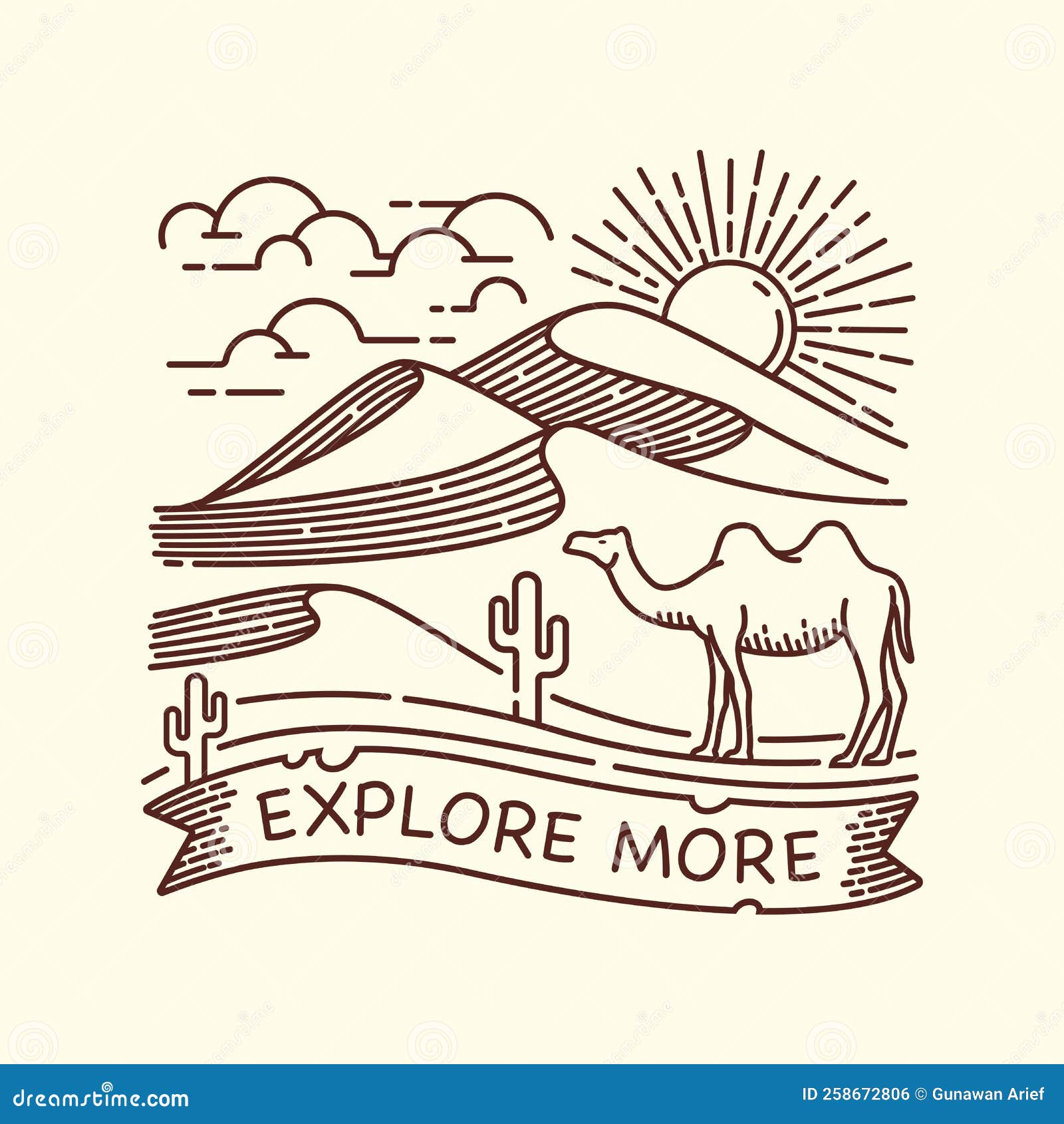 Desert Line Art Hand Drawn Vector Elements Set | CartoonDealer.com ...