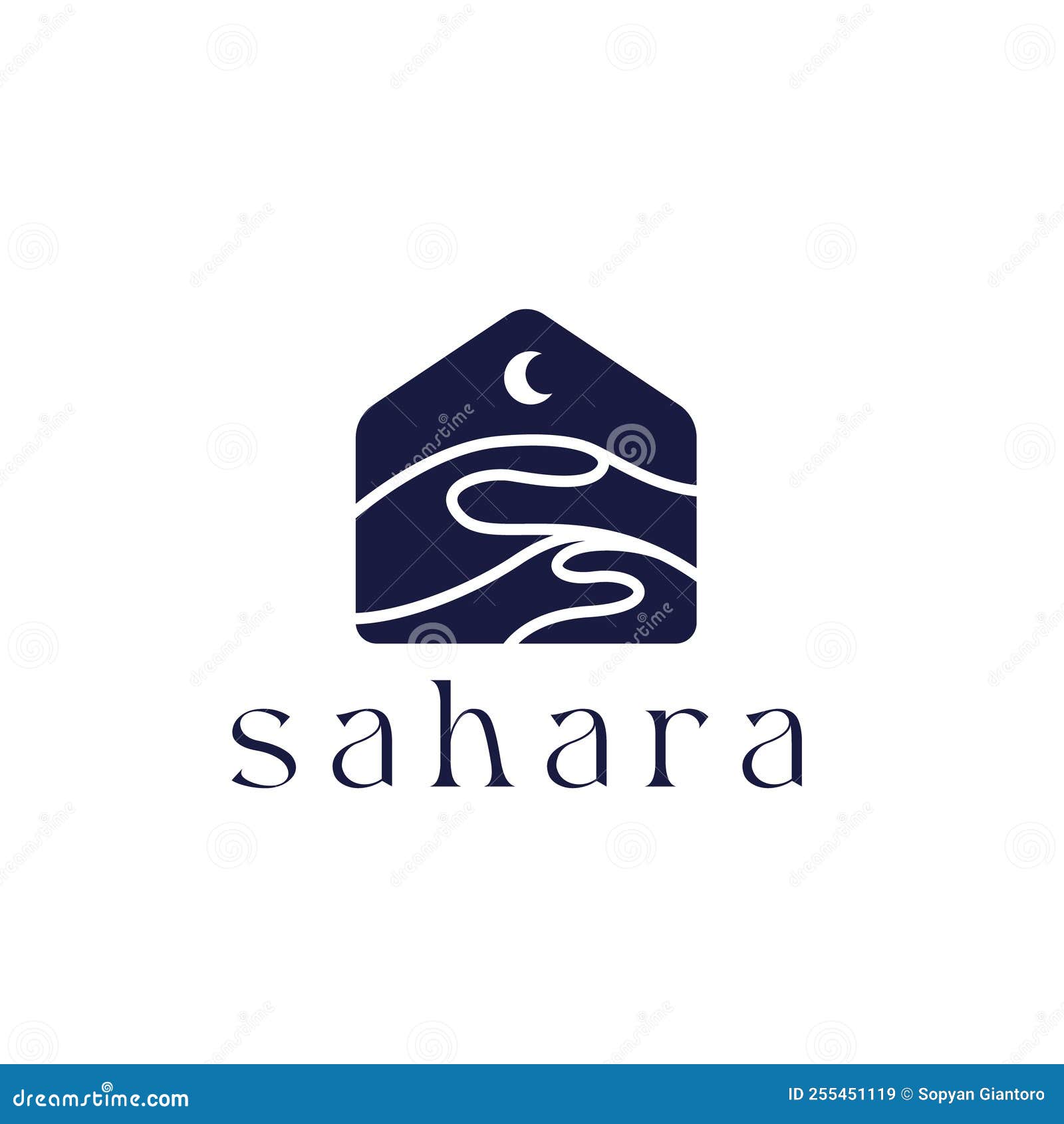 Sahara Desert Logo Design Vector Template Stock Vector - Illustration ...