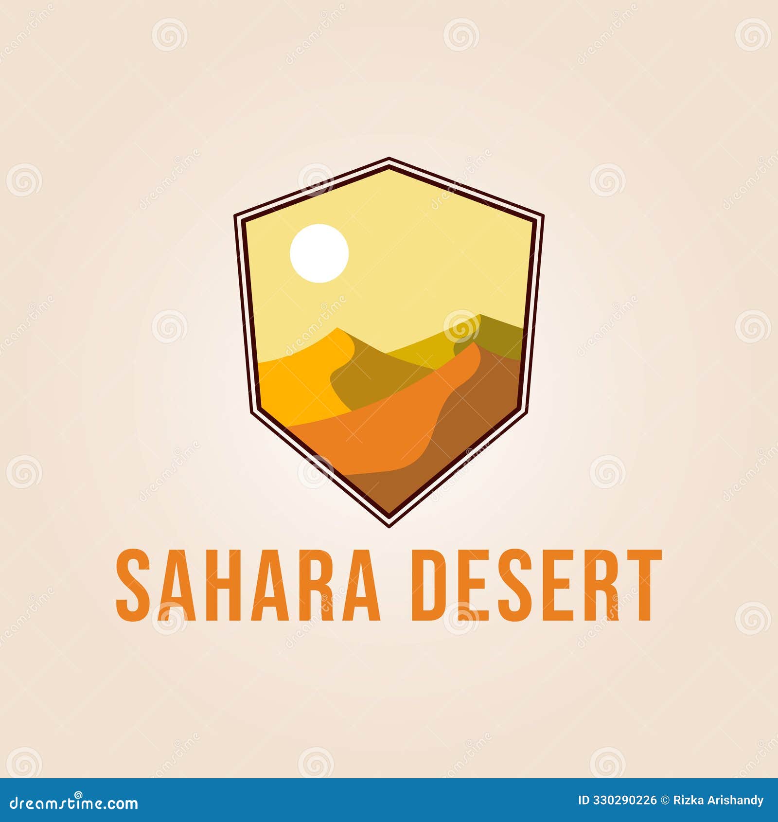 Sahara Desert or Sand and Dunes Logo Vector Illustration Design Stock ...