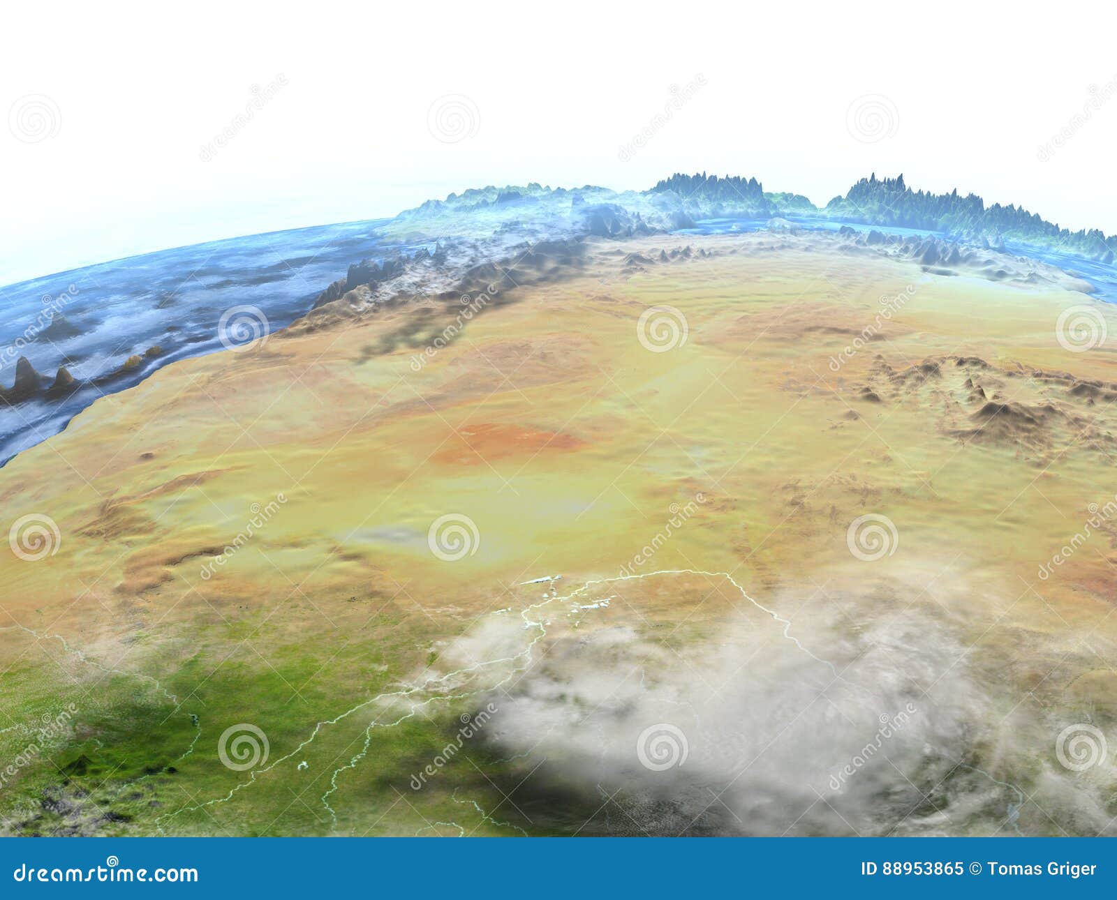 Sahara on Earth - Visible Ocean Floor Stock Illustration - Illustration ...
