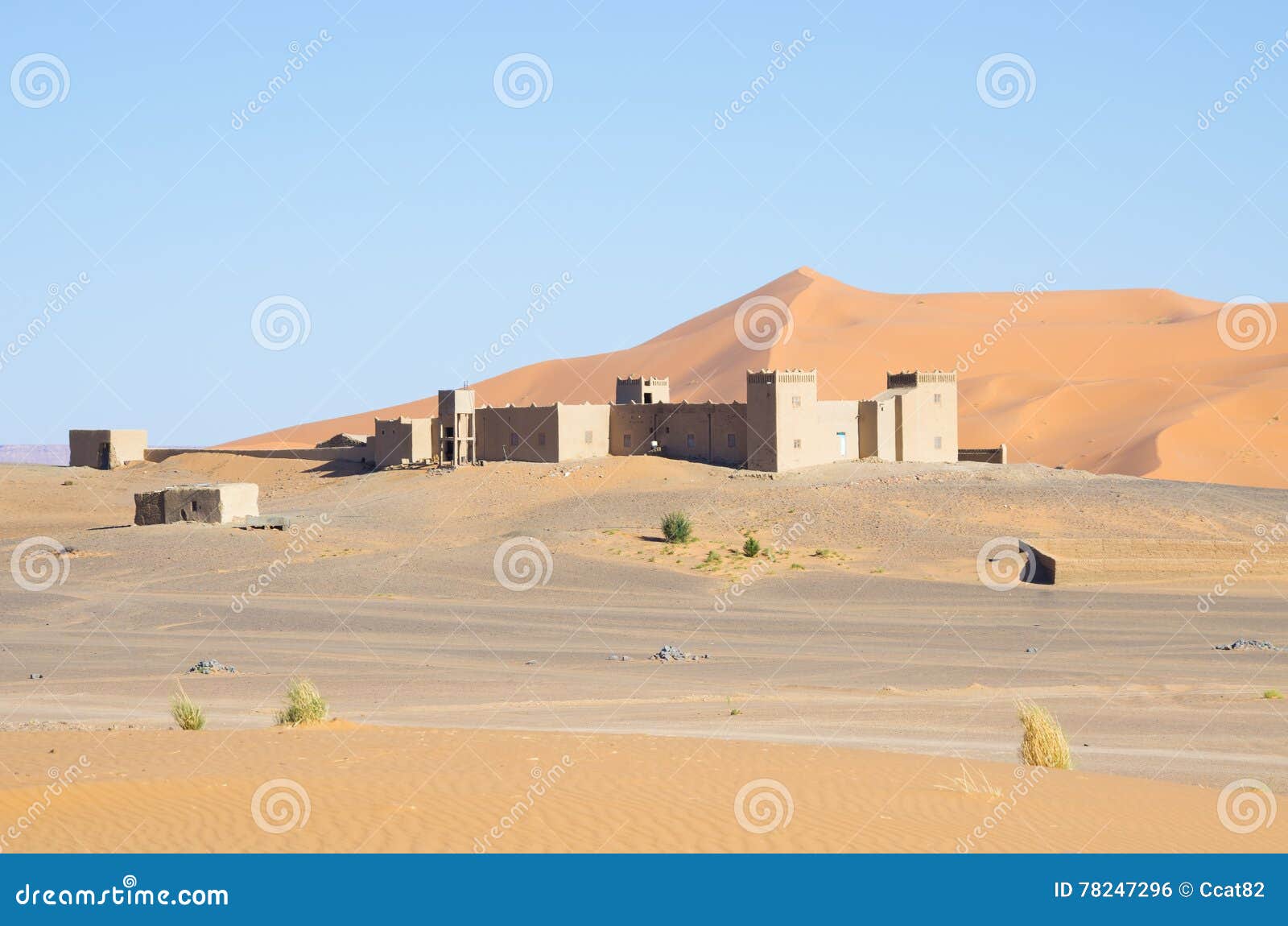 Sahara with Fort in Morocco Stock Photo - Image of heat, oasis: 78247296