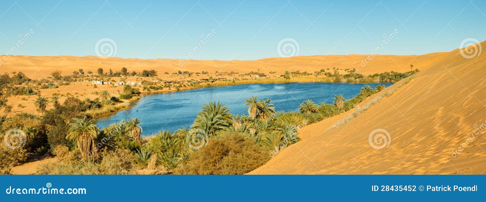 Sahara-Oasen-Panorama stockfoto. Bild von libysch, baum - 28435452