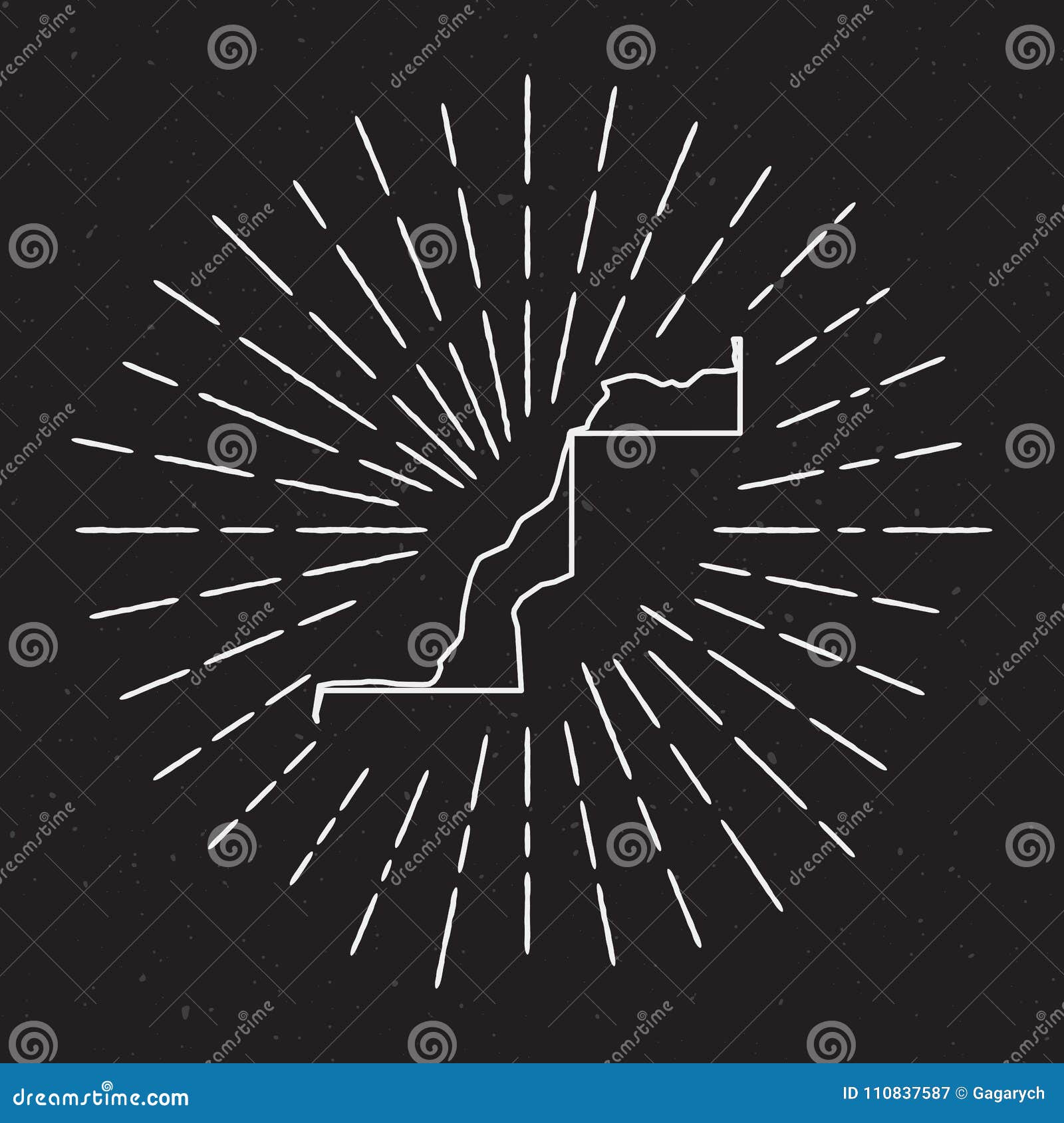 Sahara Vector Map Outline Occidentale Avec Le Vintage Illustration de ...
