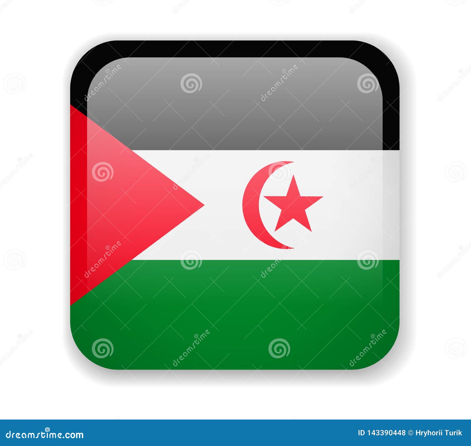 Saharan Arab Democratic Republic Flag And Outline Of The Country On A ...