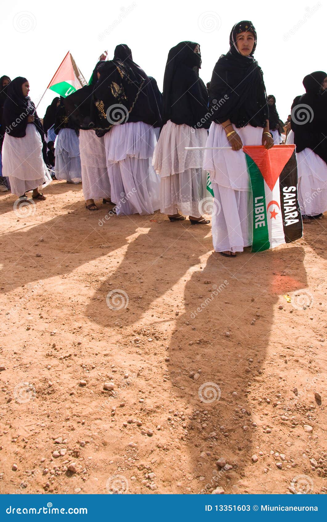 Saharaui manifestation editorial stock photo. Image of rasd - 13351603