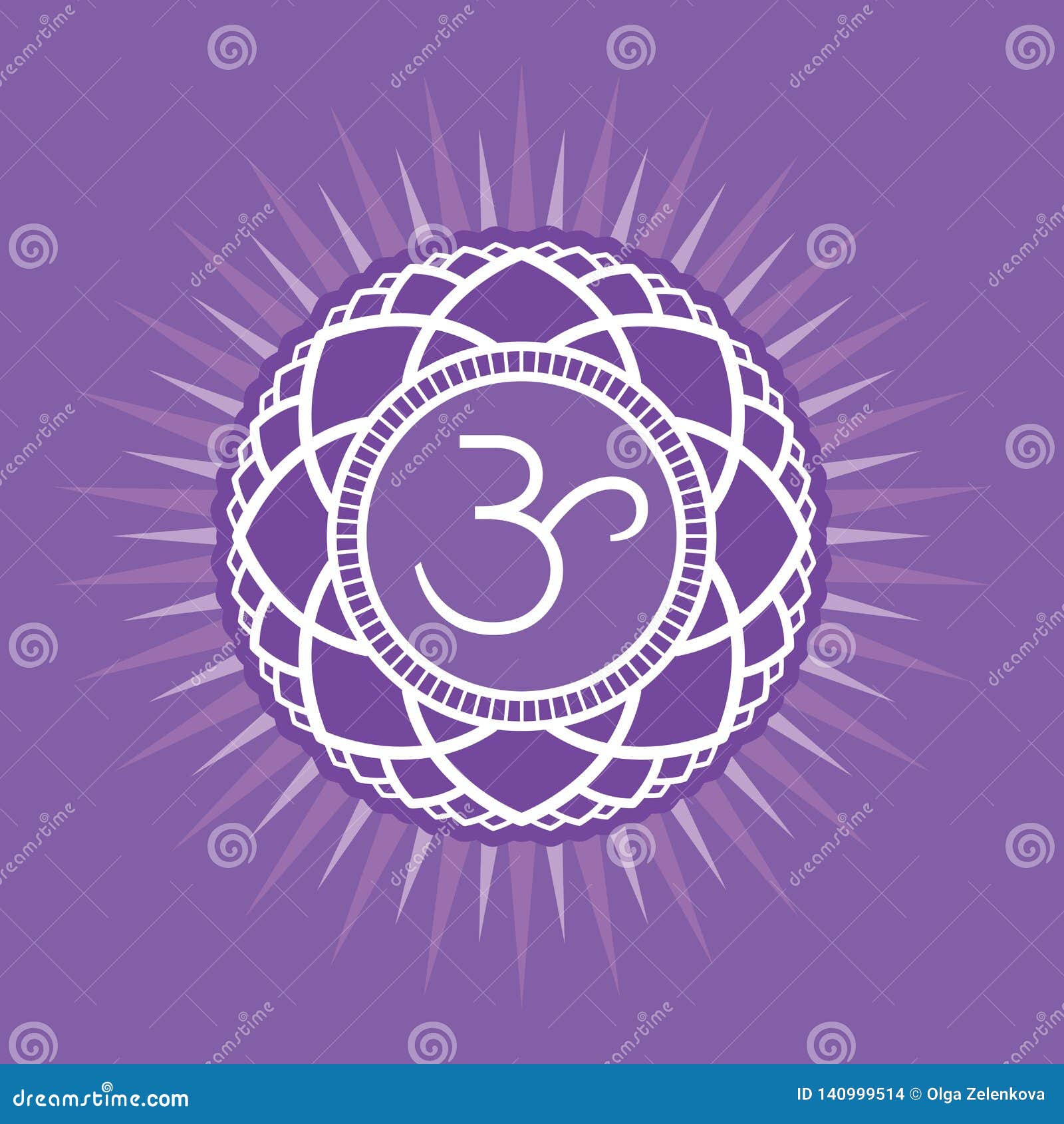 Sahasrara. Chakra Square Flat Illustration Stock Illustration ...