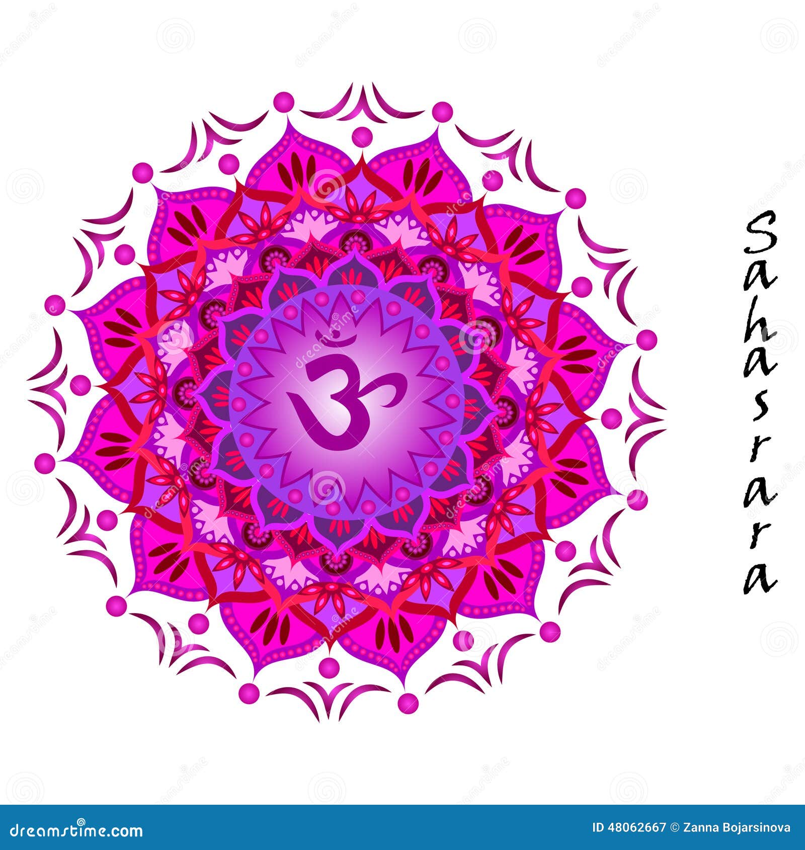 Sahasrara Chakra Icon Symbol Purple Esoteric Yoga Indian Buddhism ...