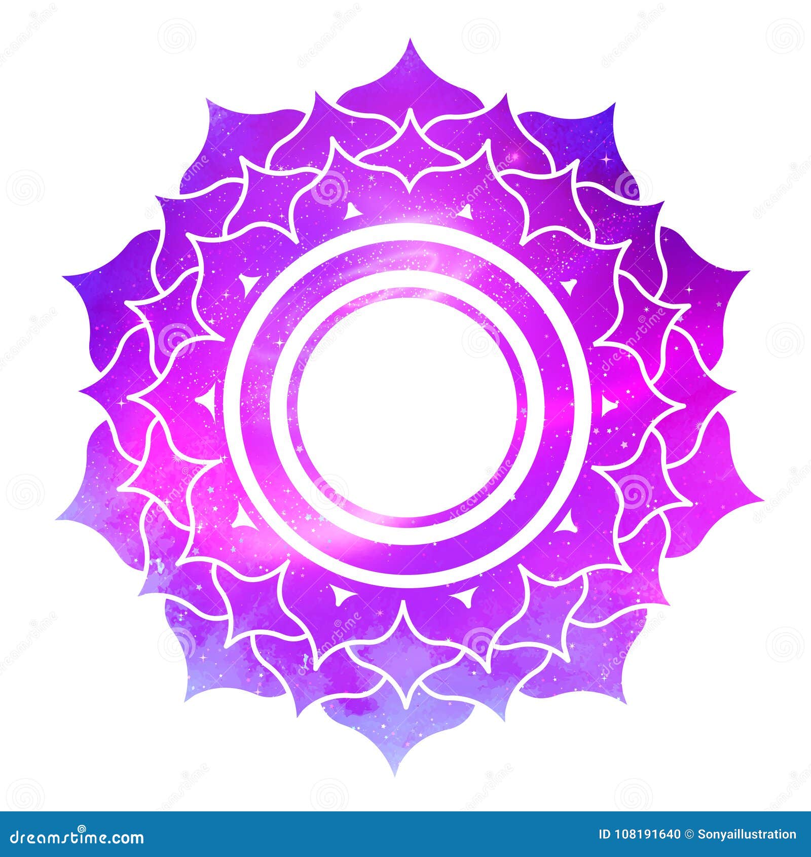 Sahasrara Chakra Icon Symbol Purple Esoteric Yoga Indian Buddhism ...