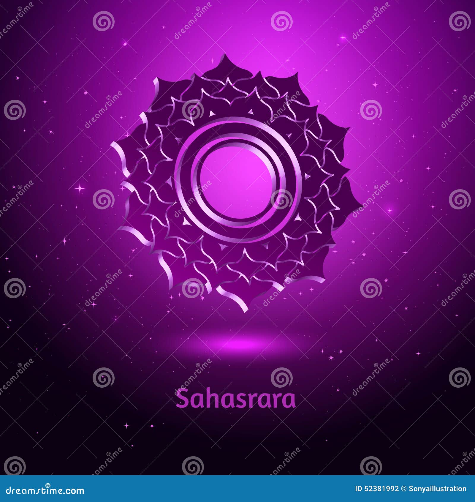 Sahasrara Chakra`s Symbol Witha Buddha Stock Image | CartoonDealer.com ...