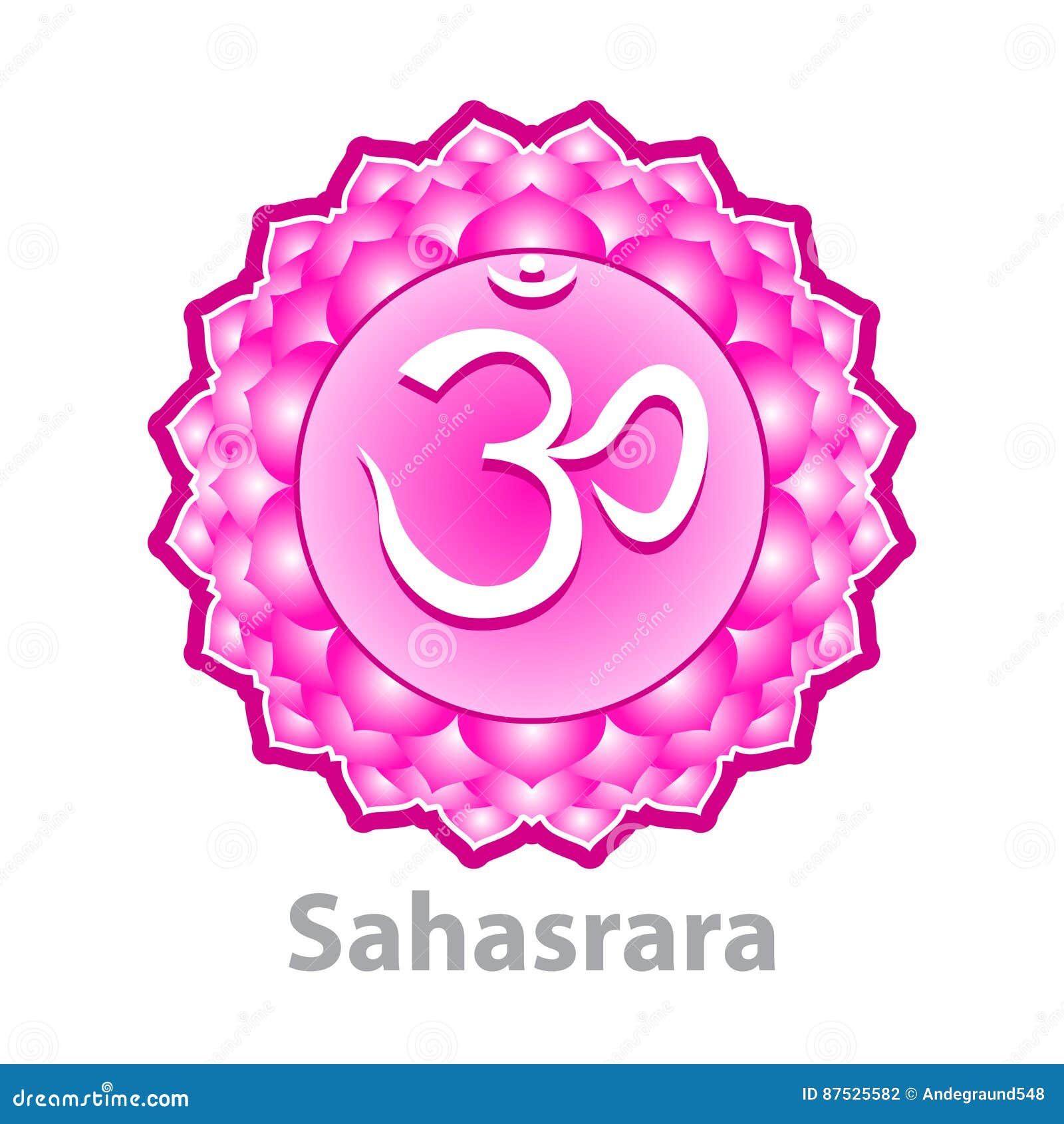 Sahasrara De Chakra Aislado En El Vector Blanco Ilustración del Vector ...