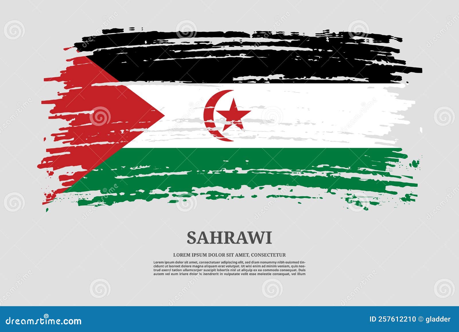 Sahrawi Flag with Brush Stroke Effect and Information Text Poster ...