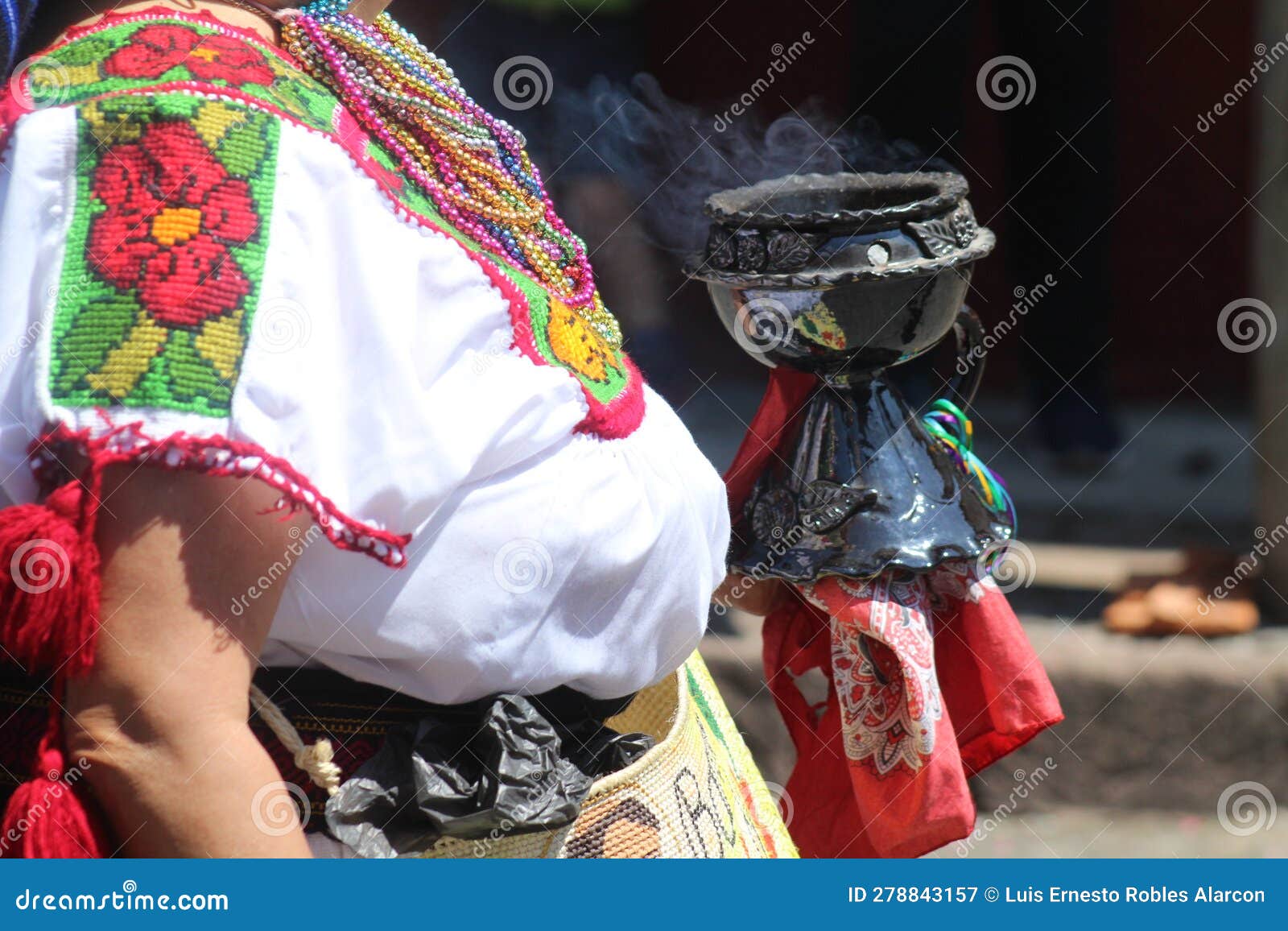 Sahumerio with Copal Lit during a Ritual Stock Image - Image of copal ...