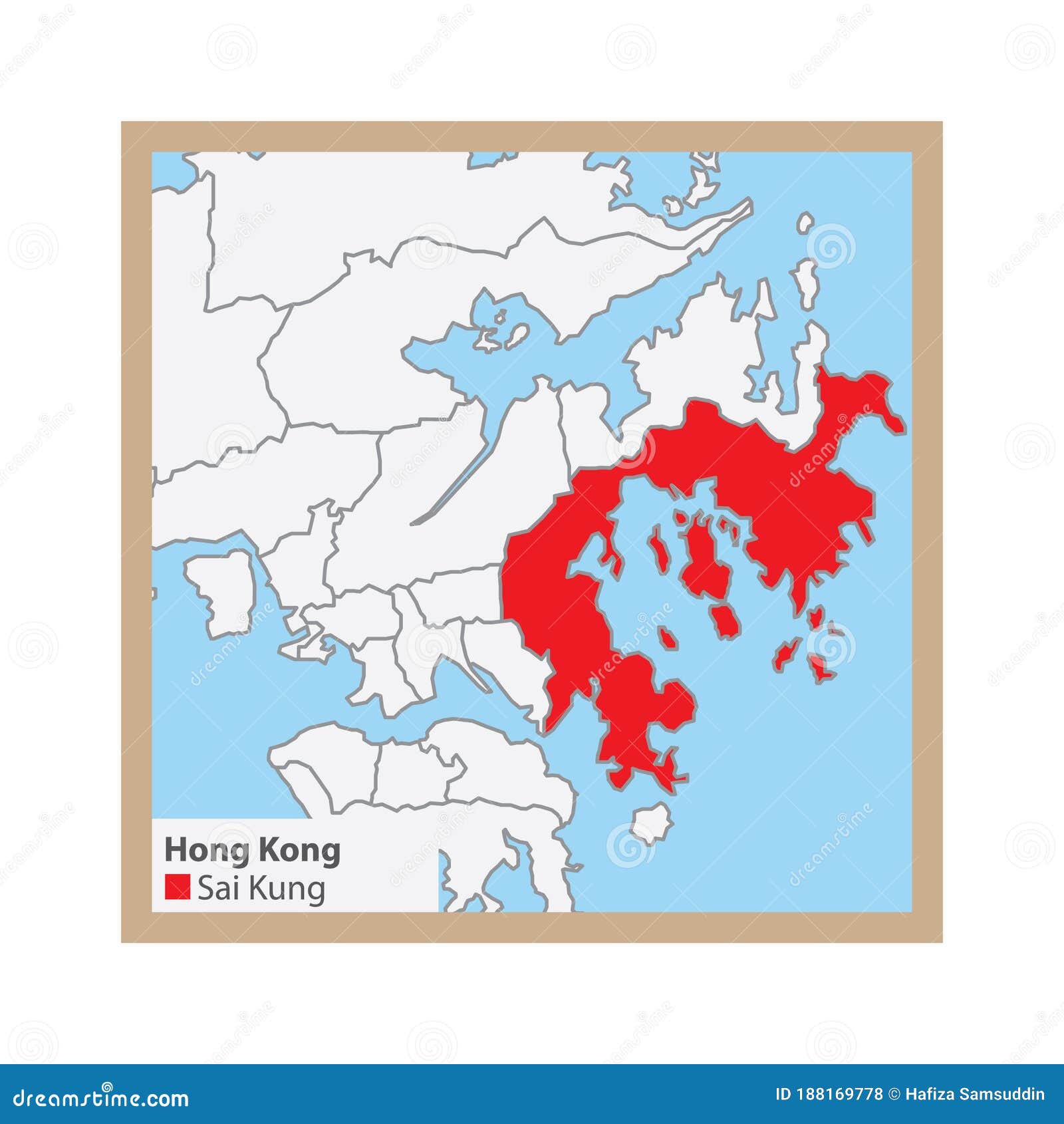 Sai Kung State Map. Vector Illustration Decorative Design Stock Vector ...