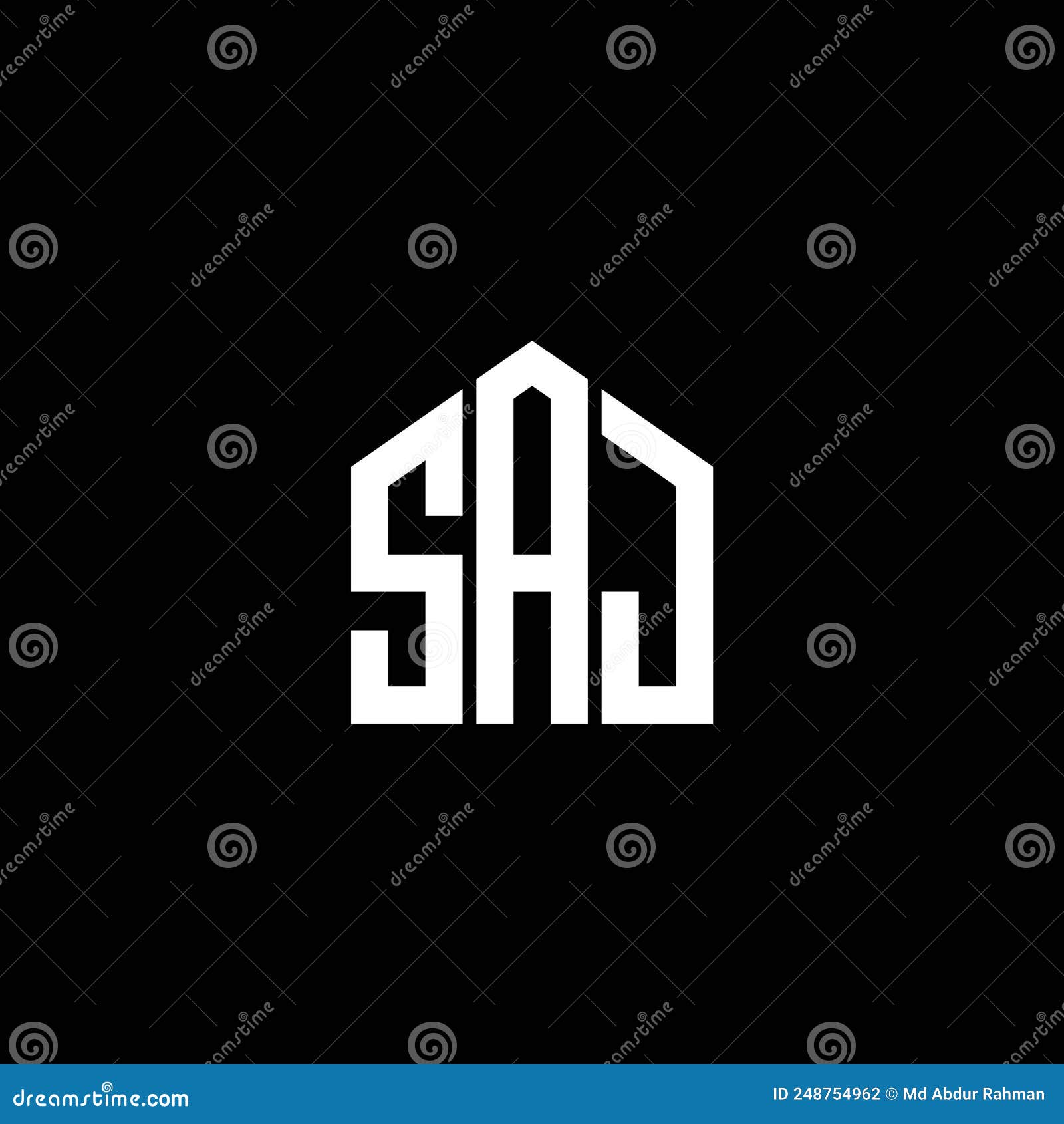 SAI Letter Logo Design on BLACK Background. SAI Creative Initials ...