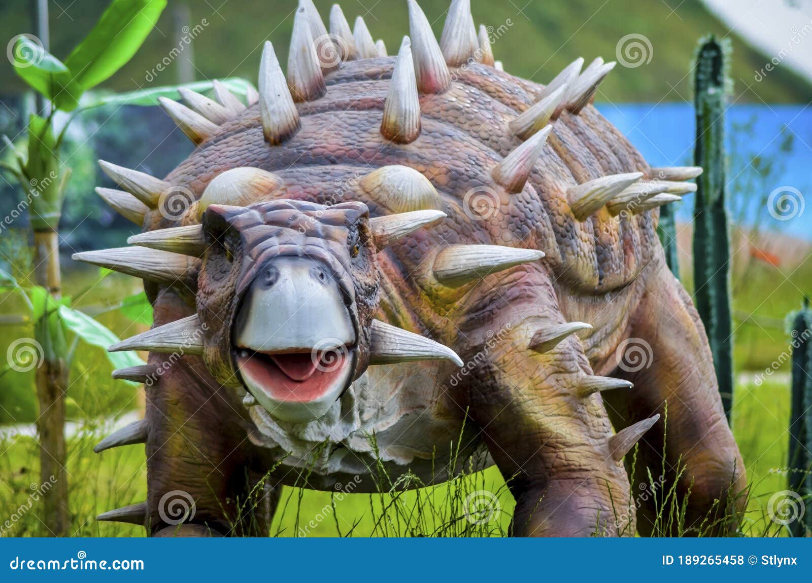 Saichania Dinosaur Front View Editorial Stock Photo - Image of ...