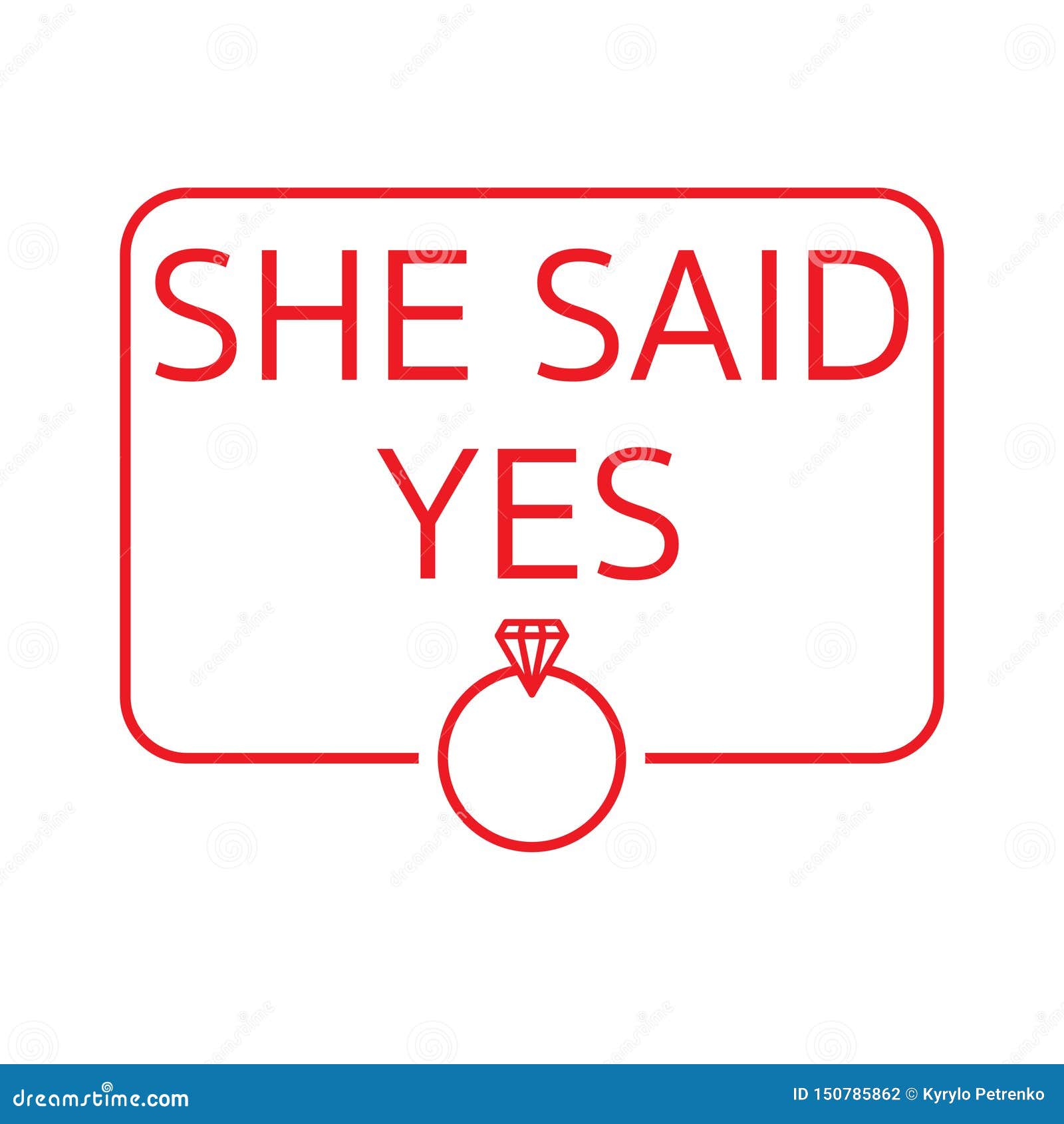 She Said Yes on Will You Marry Stock Vector - Illustration of bride ...