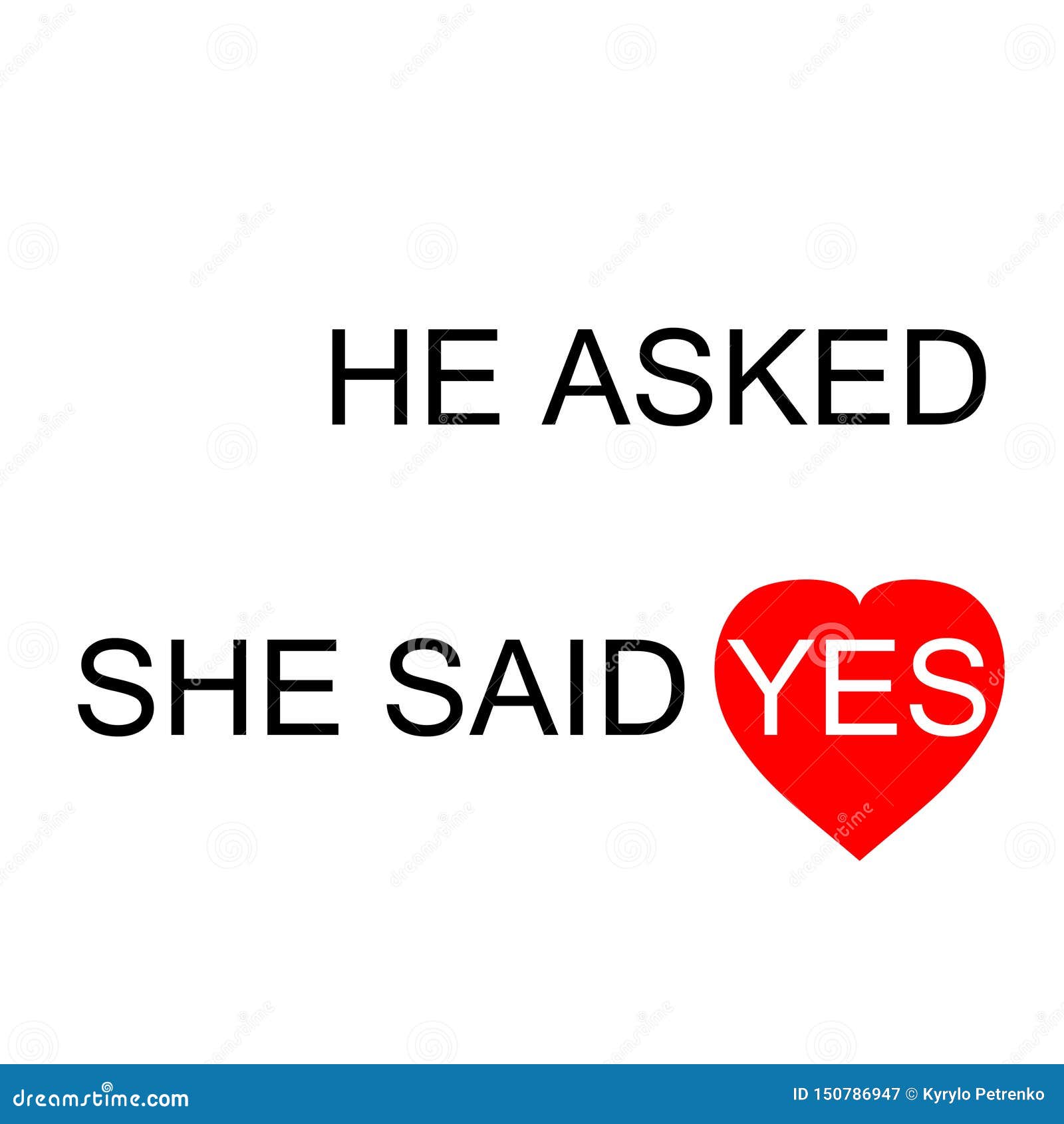 She Said Yes on Will You Marry Stock Vector - Illustration of hand ...