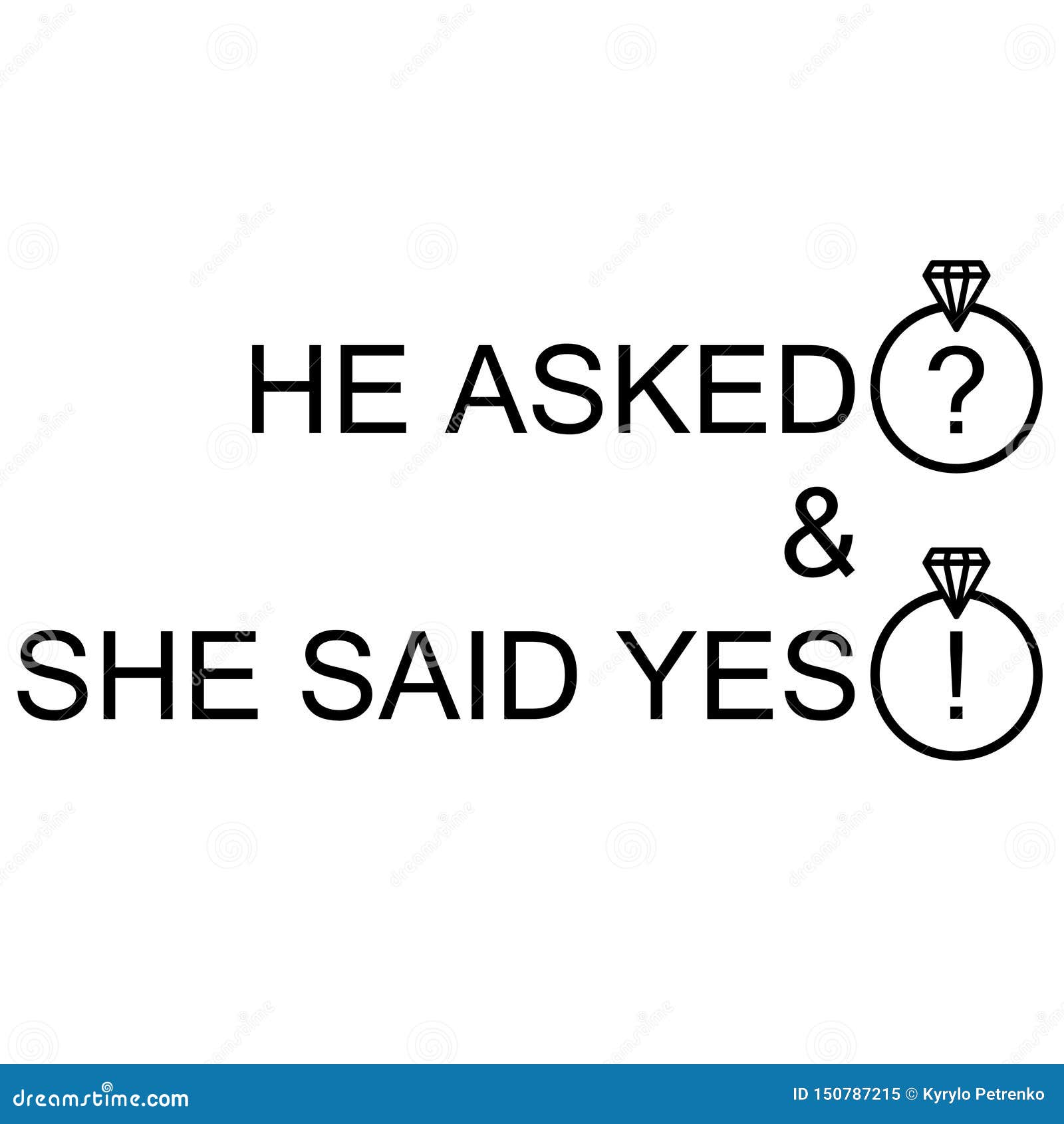 She Said Yes on Will You Marry Stock Vector - Illustration of script ...