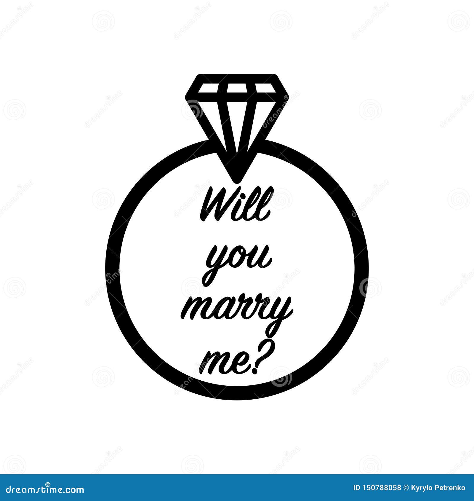 She Said Yes on Will You Marry Stock Illustration - Illustration of ...