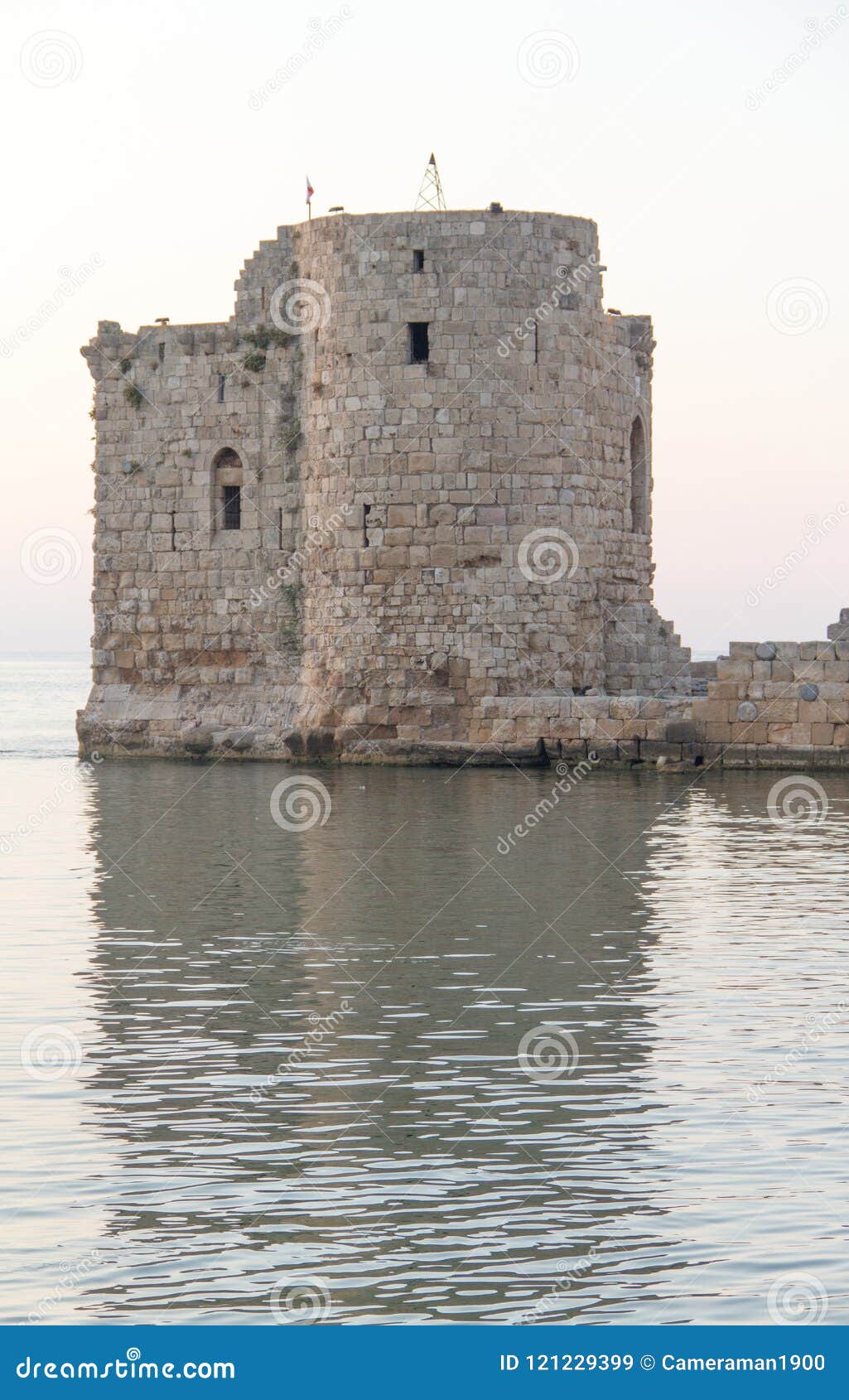 Saida Castle in South Lebanon Stock Image - Image of scene, building ...
