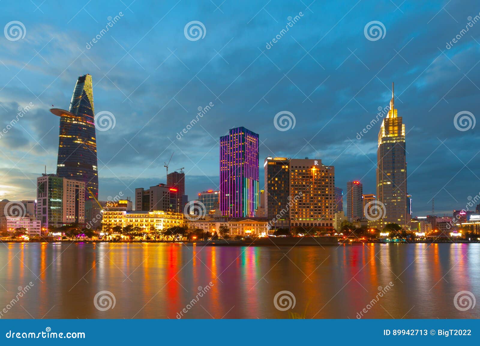 Saigon Night editorial stock photo. Image of city, view - 89942713