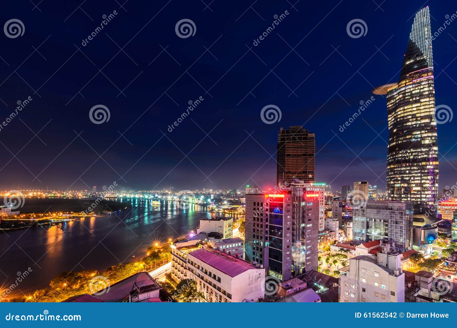 Saigon Night editorial photography. Image of skyline - 61562542