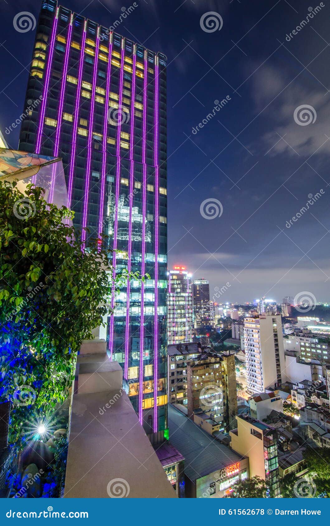 Saigon Night editorial stock photo. Image of building - 61562678