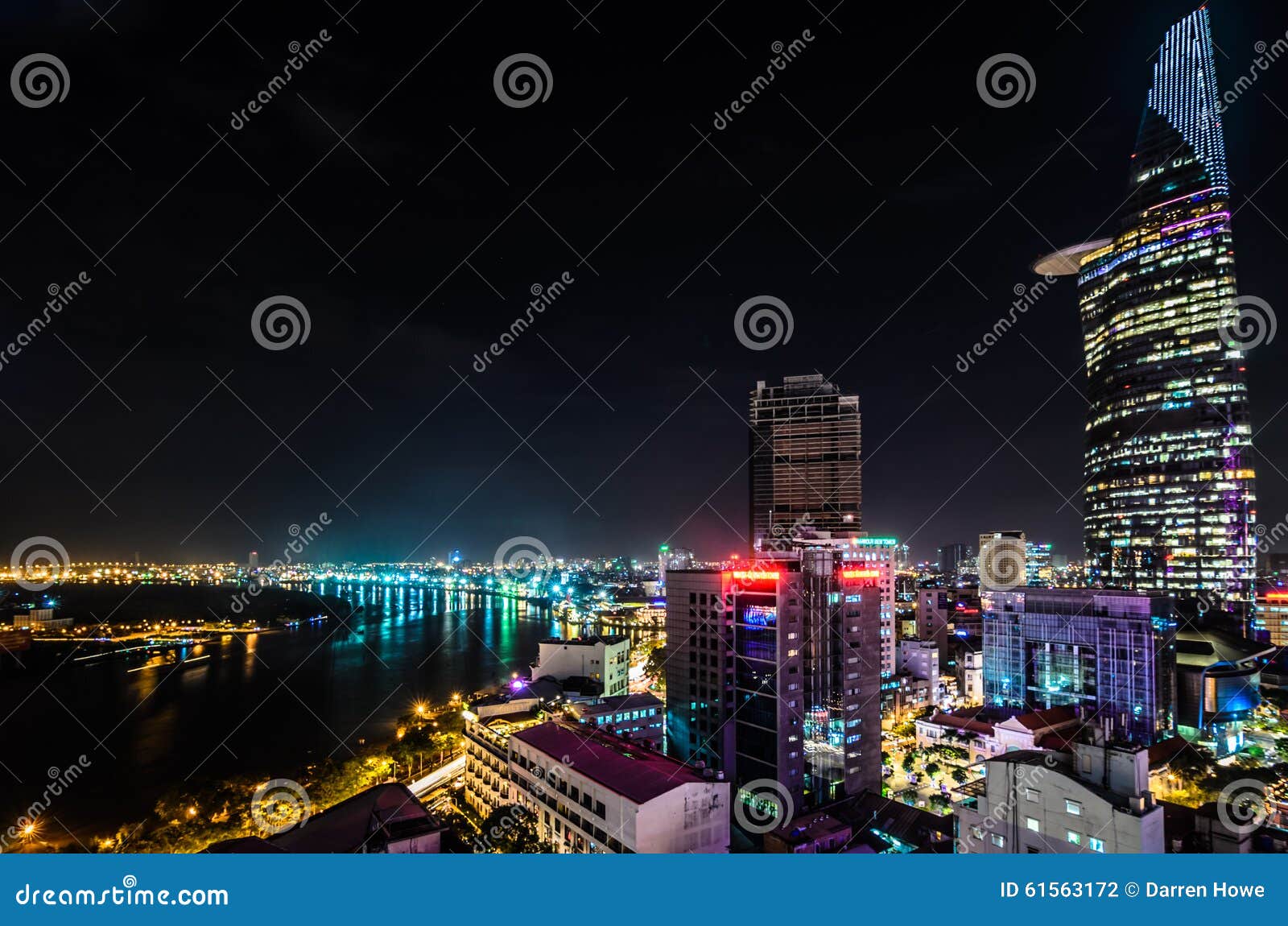 Saigon Night editorial photography. Image of skyline - 61563172